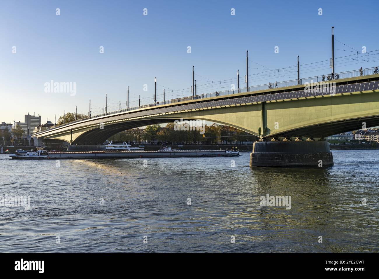 The Kennedy Bridge, the middle of Bonn's 3 Rhine bridges, connects the ...