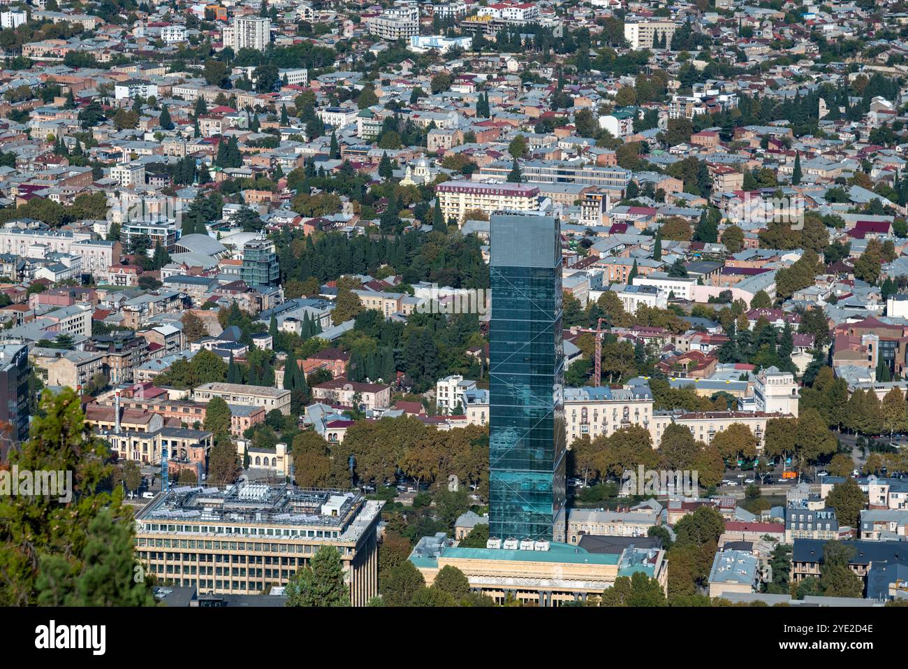 Aerial panoramic view from Mtatsminda Park of Tbilisi, capital of ...
