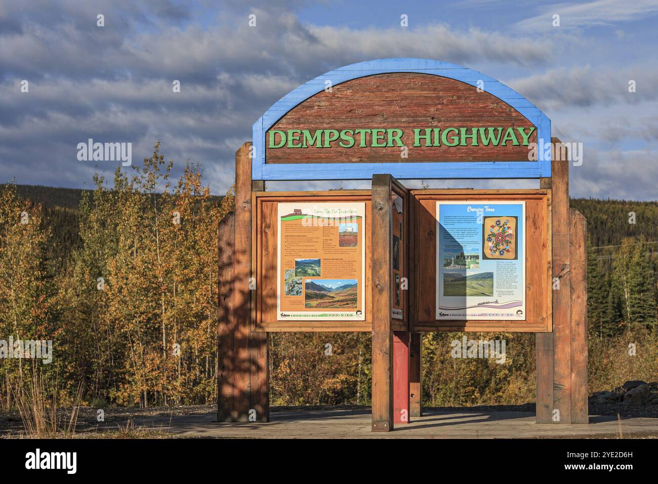 Information sign, information board, Dempster Highway, Yukon, Canada ...