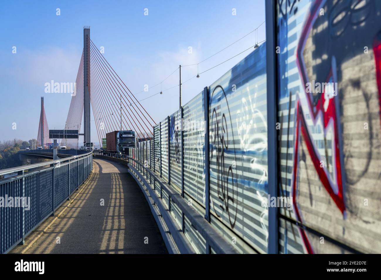 Friedrich Ebert Bridge over the Rhine near Bonn, also known as the ...