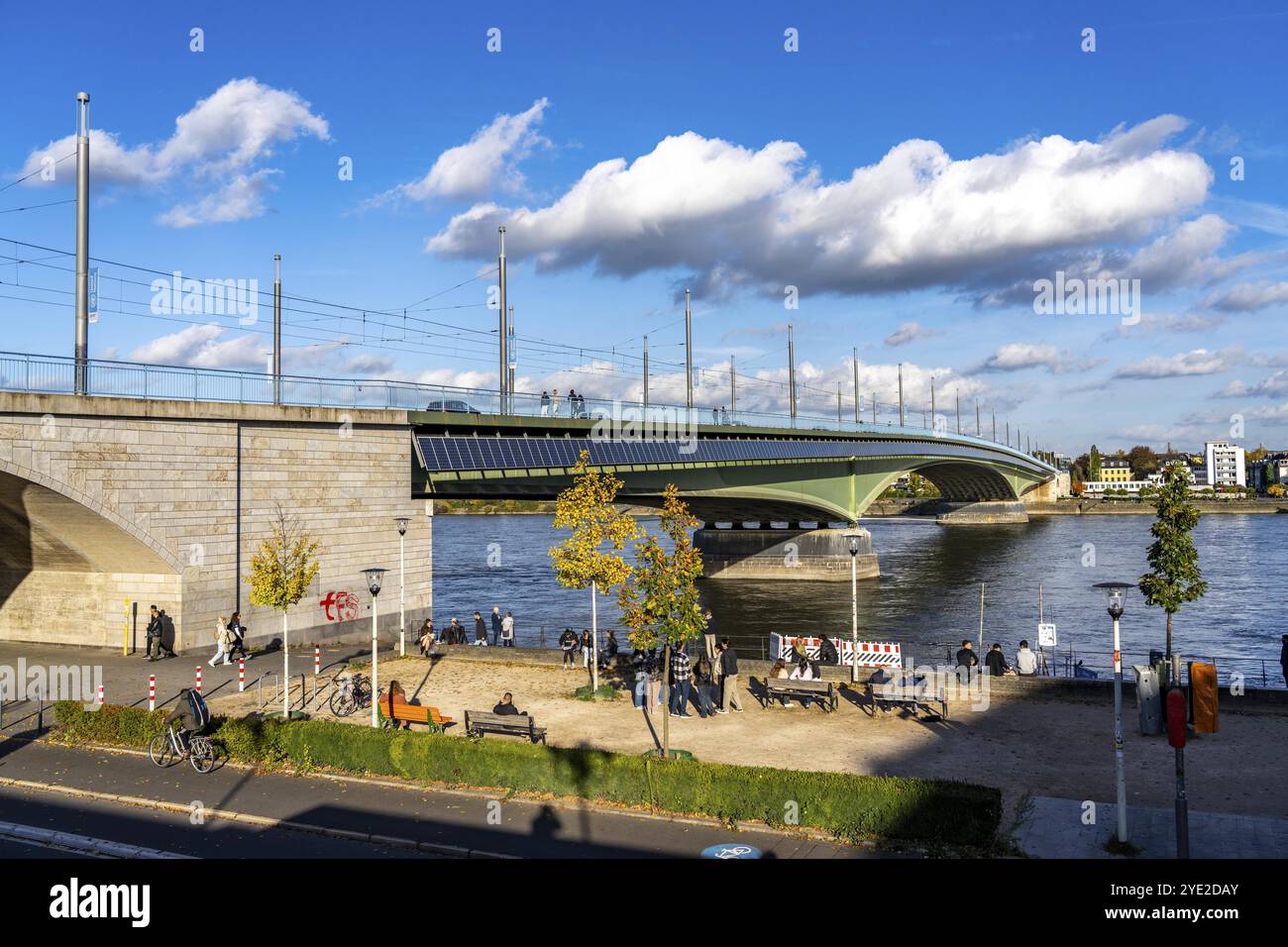 The Kennedy Bridge, the middle of Bonn's 3 Rhine bridges, connects the ...