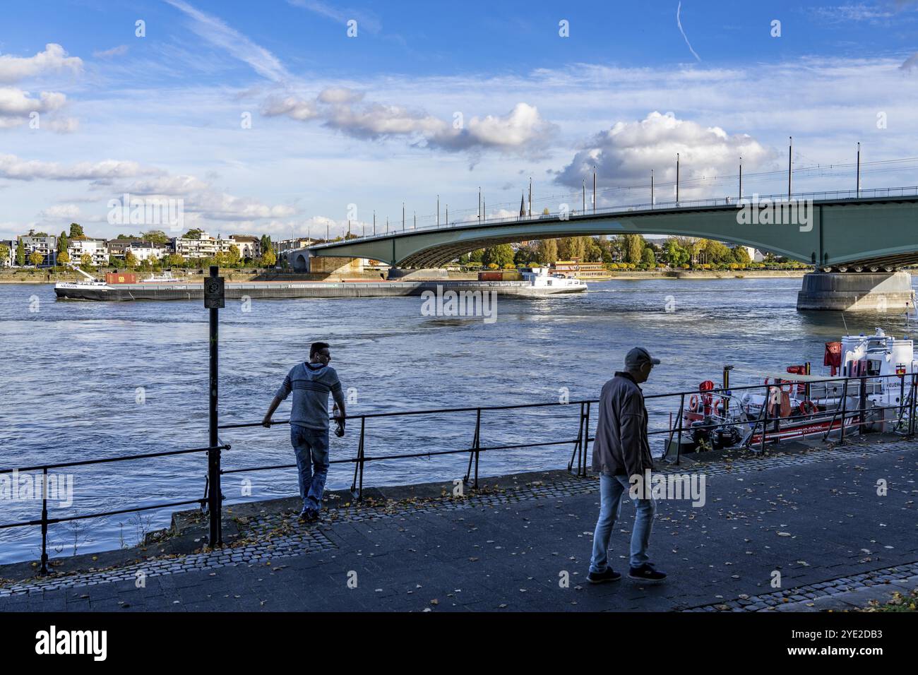 The Kennedy Bridge, the middle of Bonn's 3 Rhine bridges, connects the ...