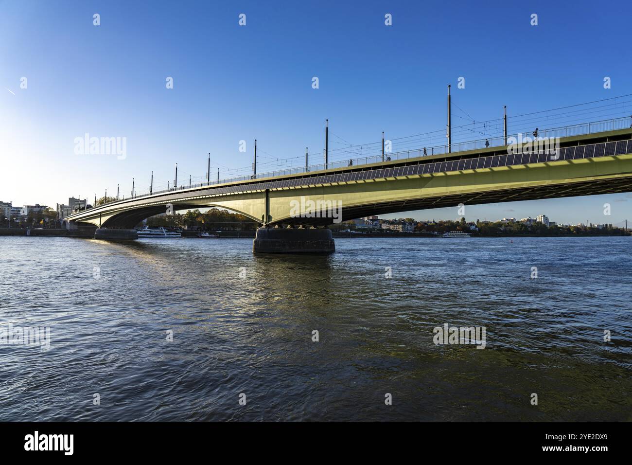 The Kennedy Bridge, the middle of Bonn's 3 Rhine bridges, connects the ...