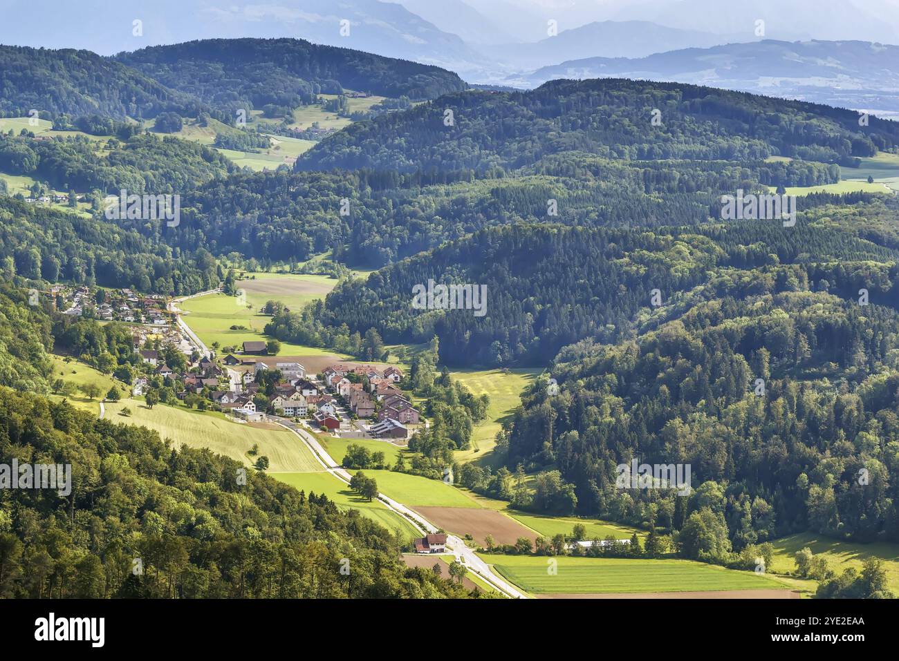 View of the surround area from Uetliberg mountain, Zurich, Switzerland ...