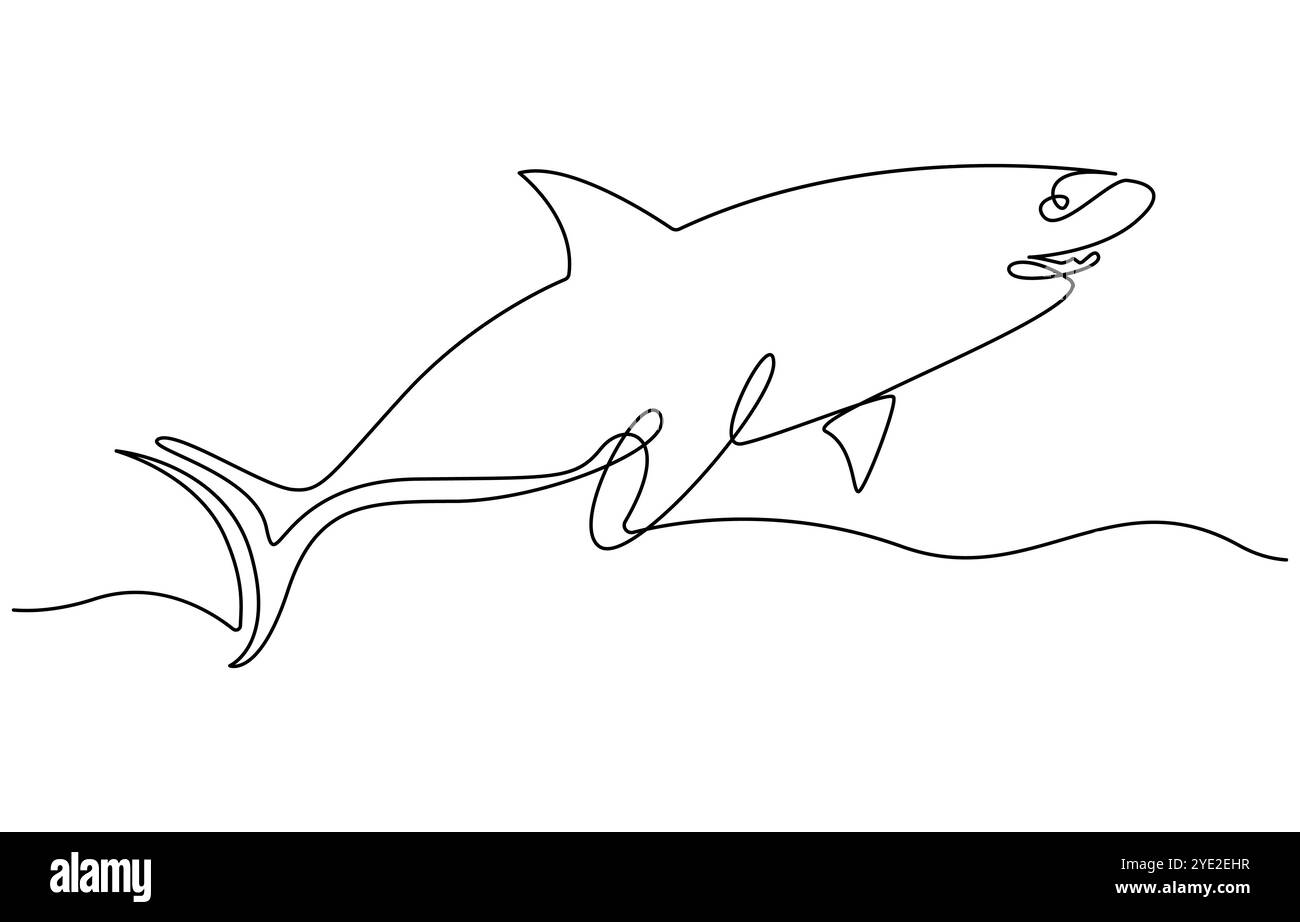 Shark drawing outline Black and White Stock Photos & Images - Alamy