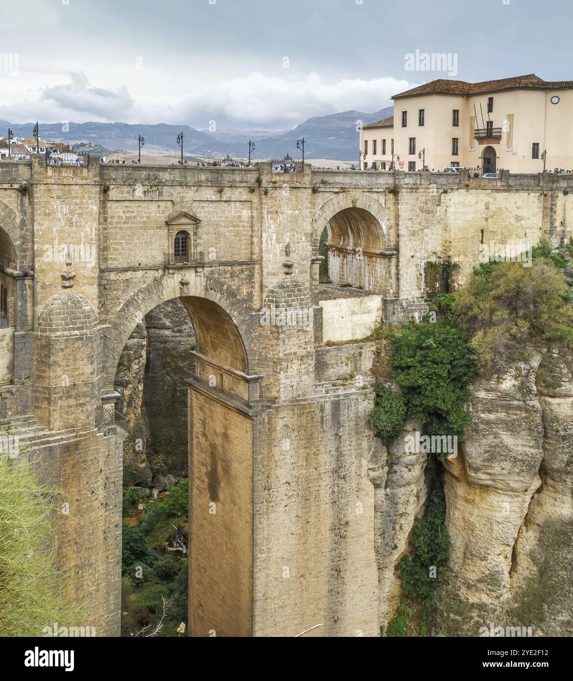 Puente Nuevo (New Bridge) is largest bridges that span the 120-metre deep chasm that divides the ...
