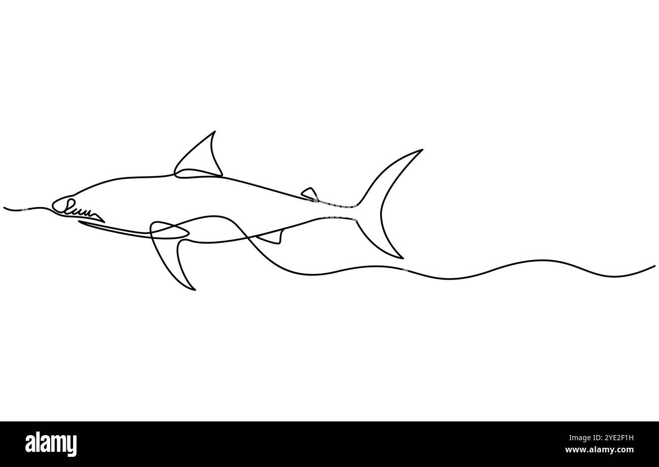 Line drawing of fish hi-res stock photography and images - Alamy