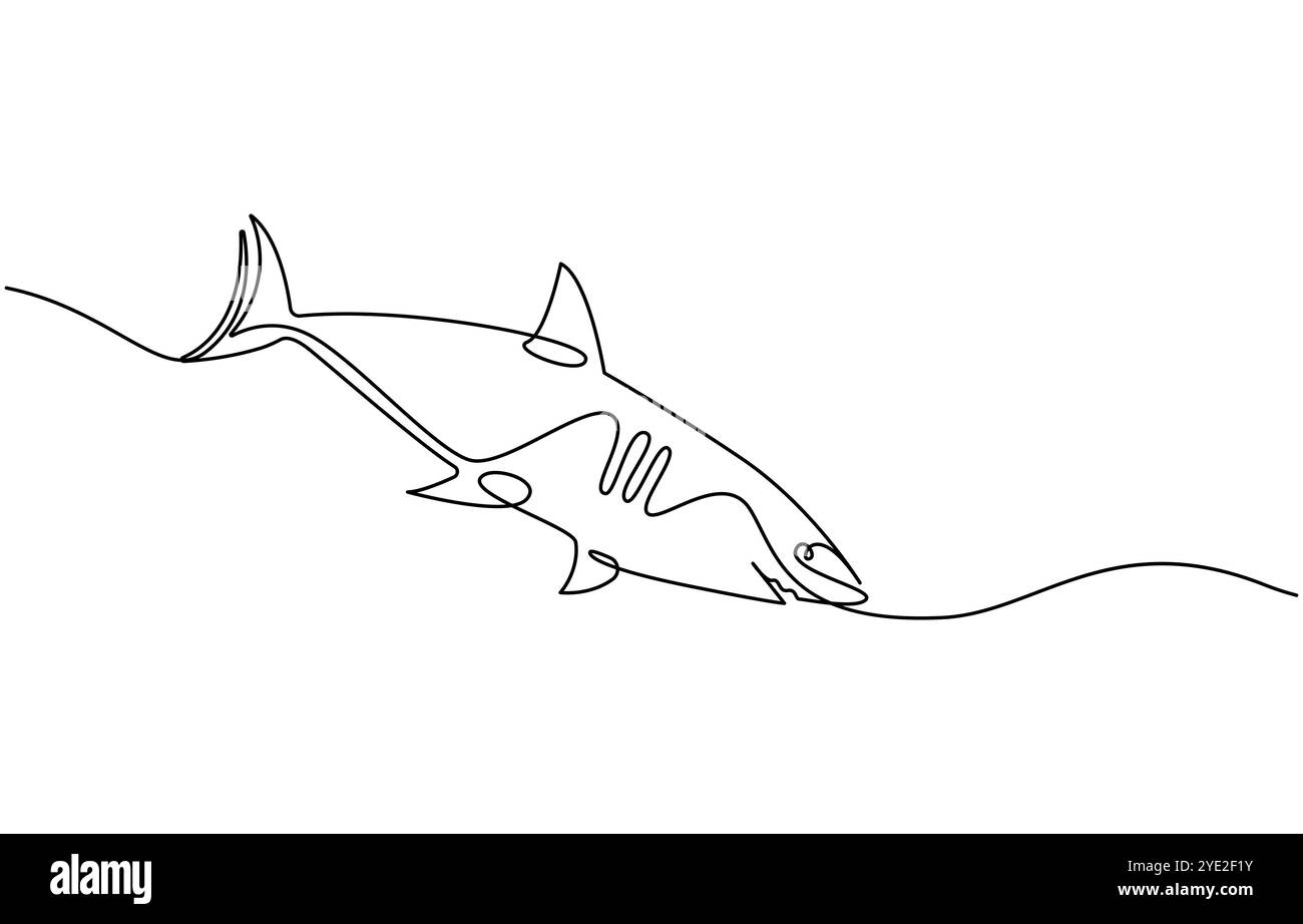 Shark drawing outline Black and White Stock Photos & Images - Alamy