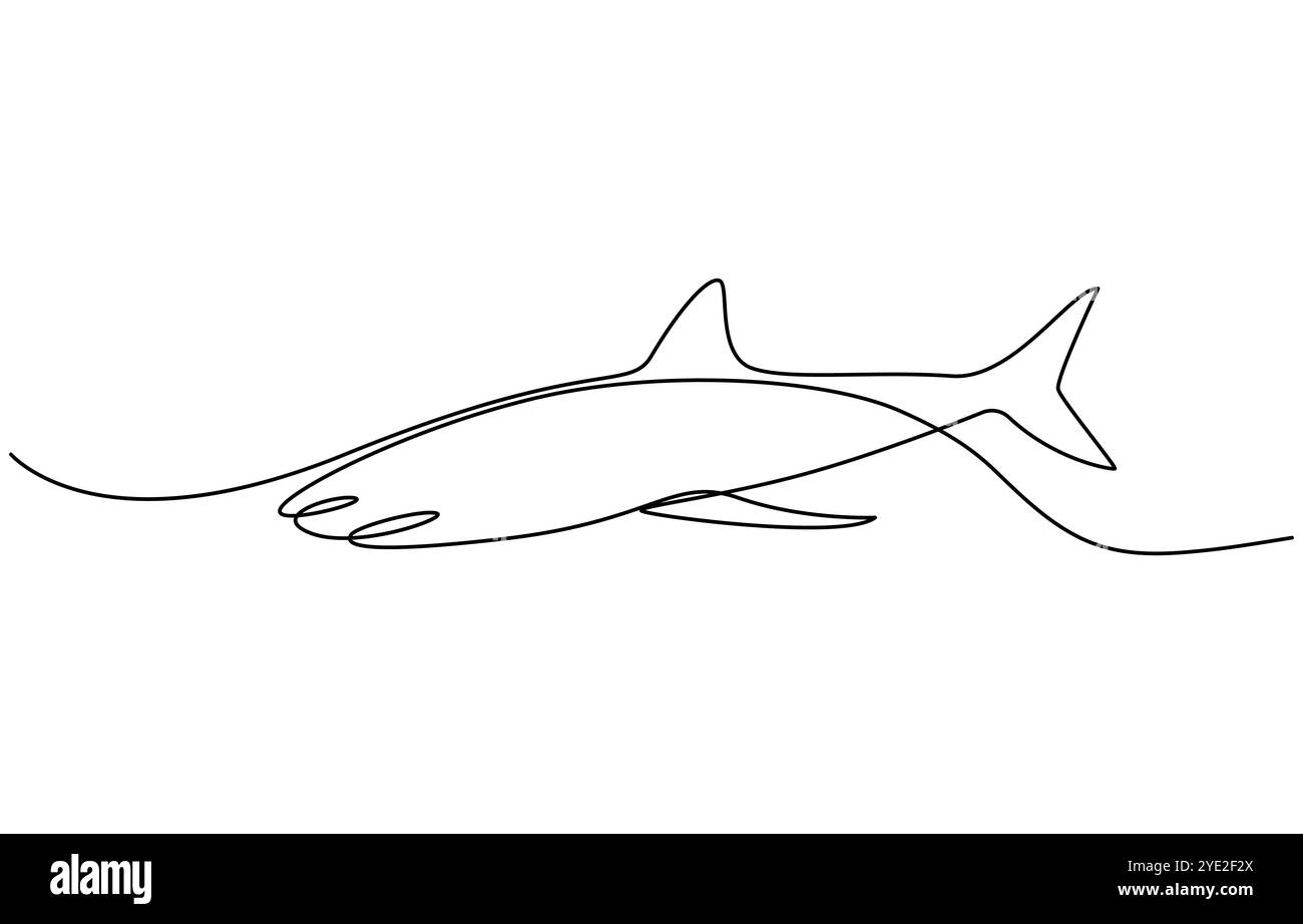 Shark drawing outline Black and White Stock Photos & Images - Alamy