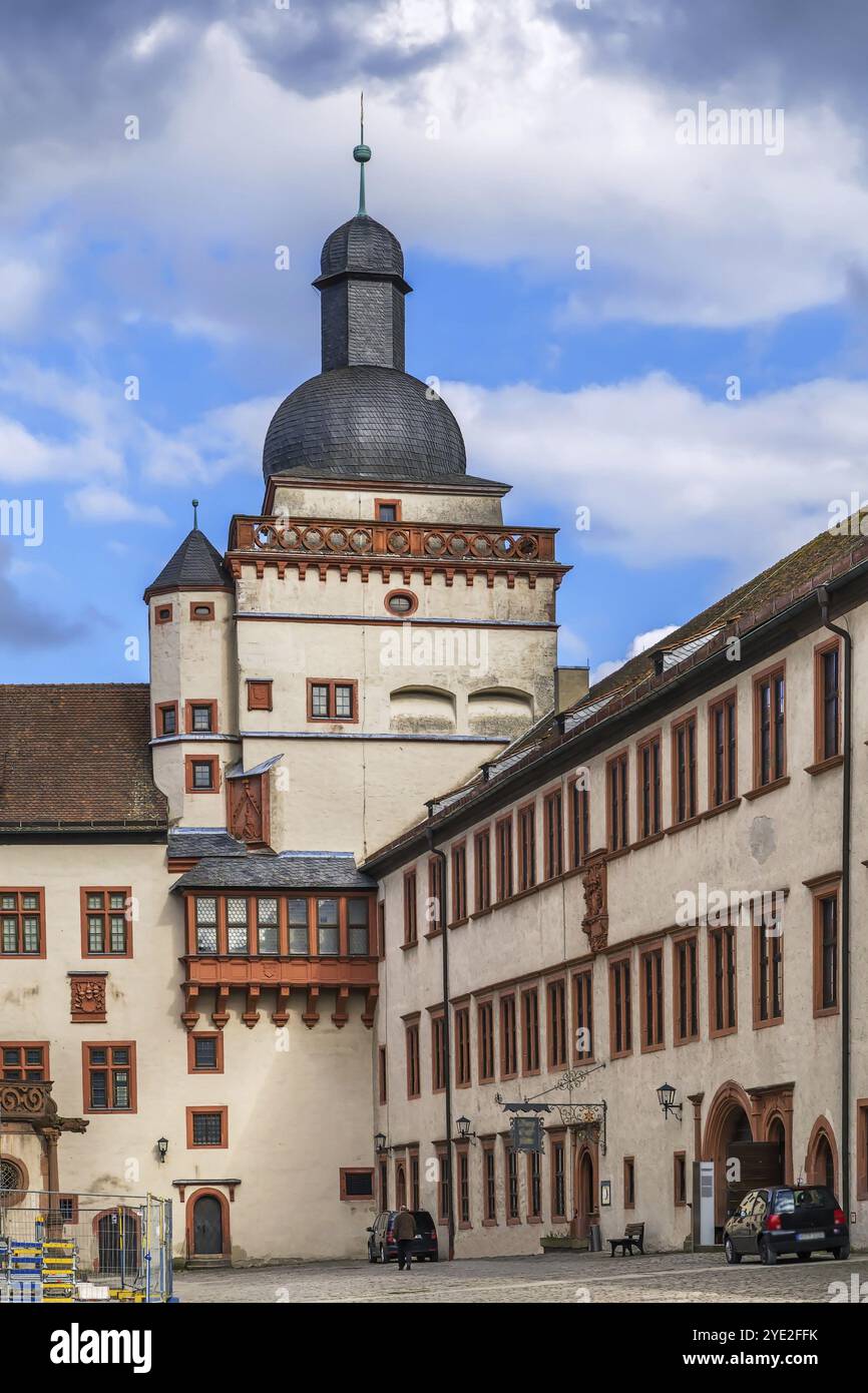 Fortress Marienberg is a symbol of Wurzburg, Germany. Courtyard with ...