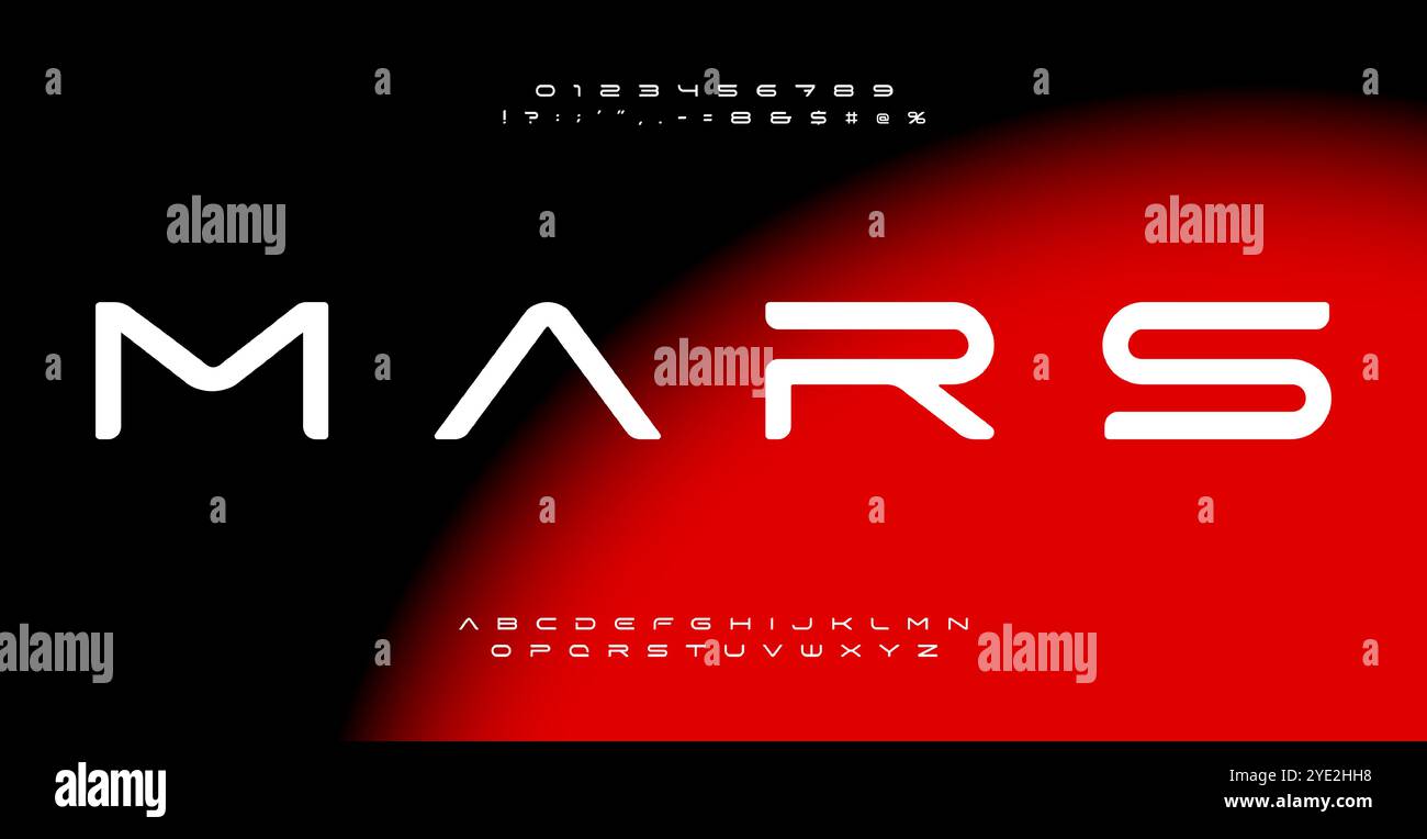 Wide rounded alphabet, geometric softened letters, minimalistic ...