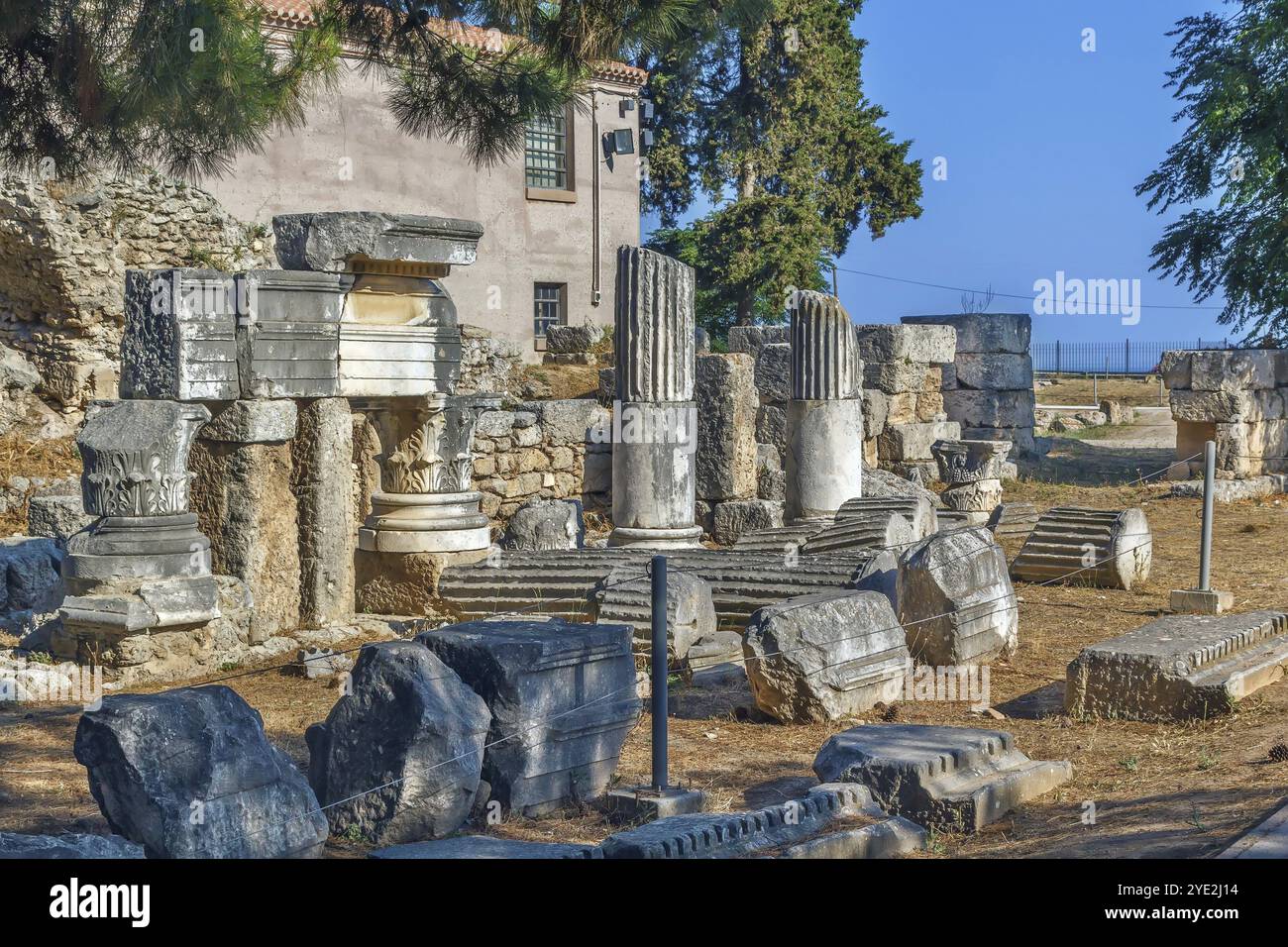 Fragments of architectural structures in Ancient Corinth, Greece ...