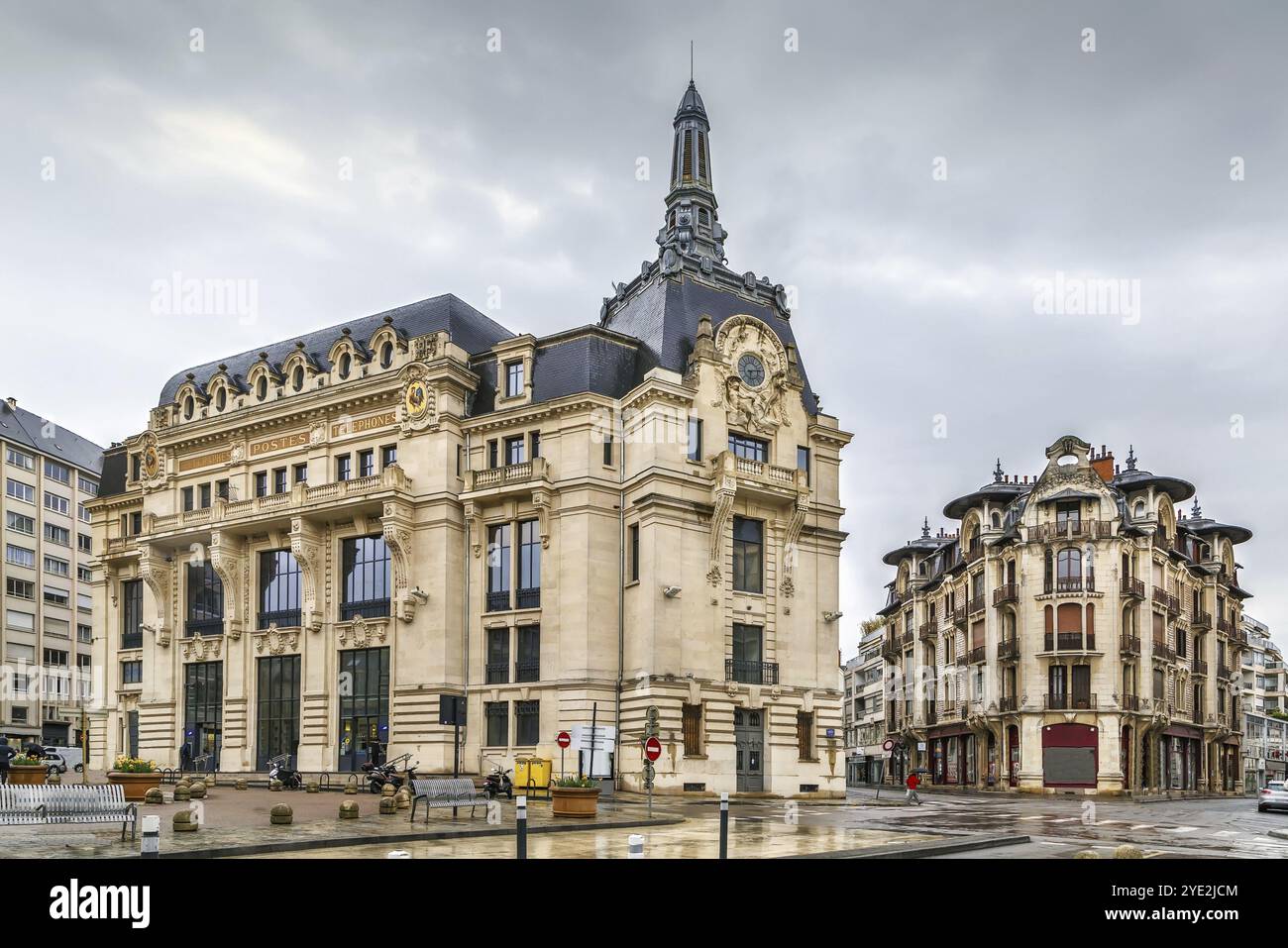 Grangier square with Post building in Dijon, France, Europe Stock Photo ...