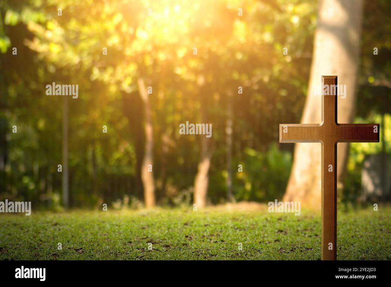 Religion christianity cross with sunlight background. Symbol of faith ...