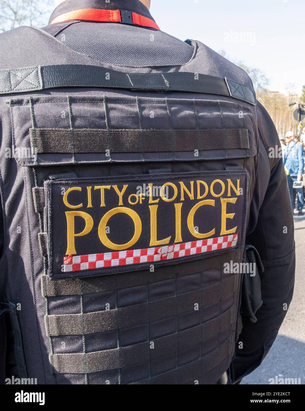 London, UK. 26th March 2022. City of London Police sign on the back of ...