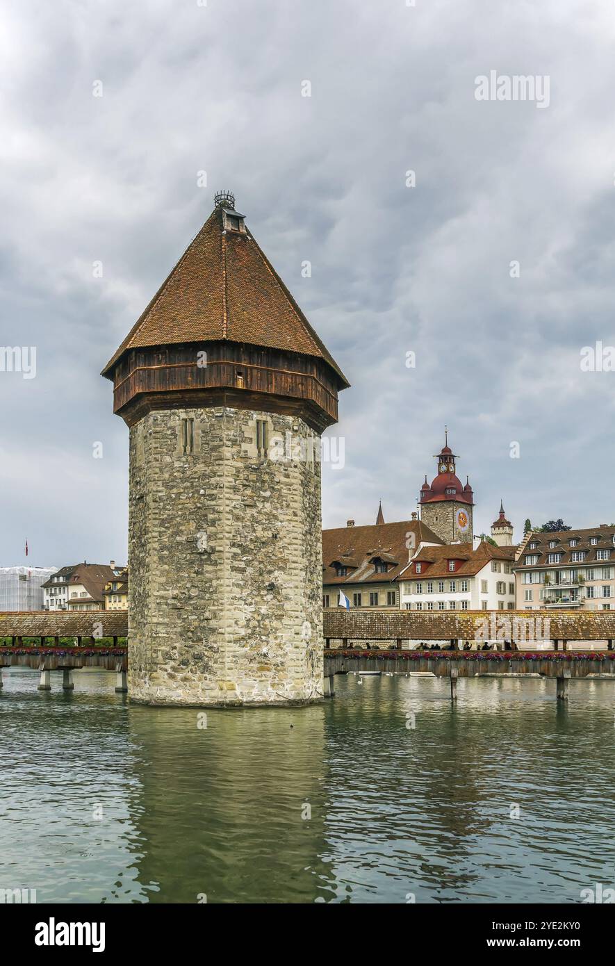 As part of the bridge complex, the Kapellbrucke includes the octagonal ...