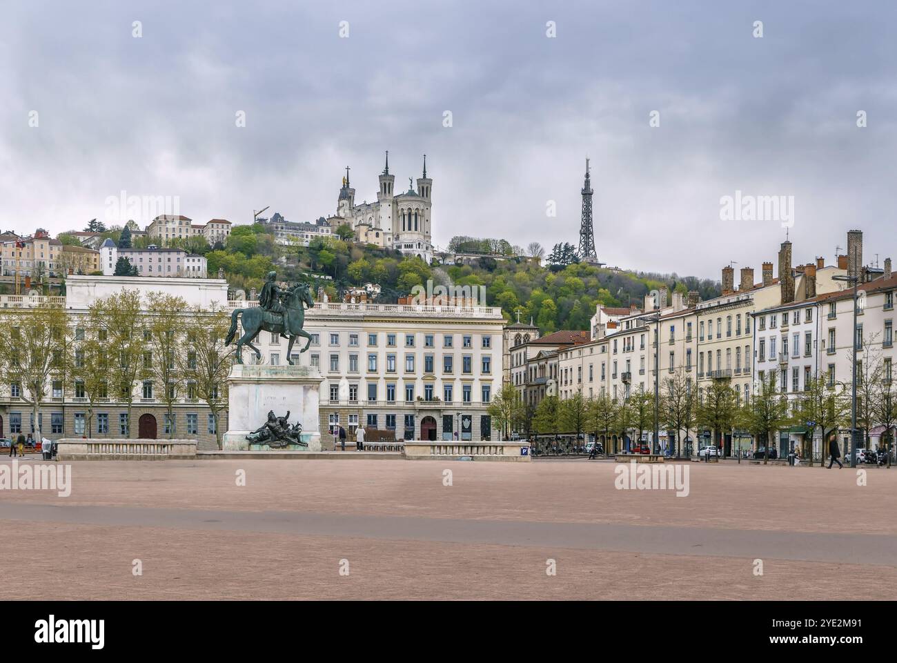 Place Bellecour is a large square in the centre of Lyon, France, Europe ...