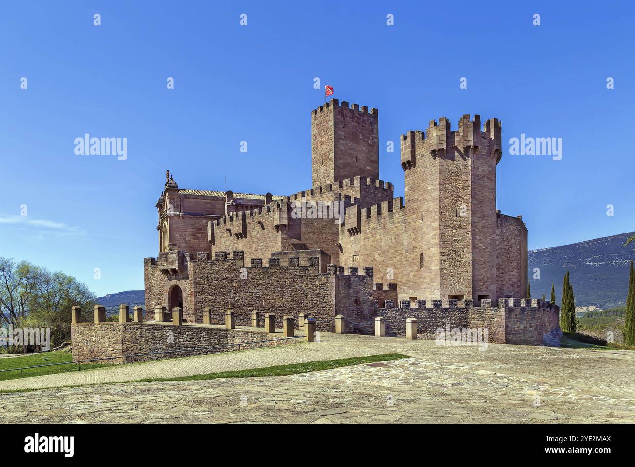 Castle of Xavier is located on a hill in Navarre, Spain, Europe Stock ...