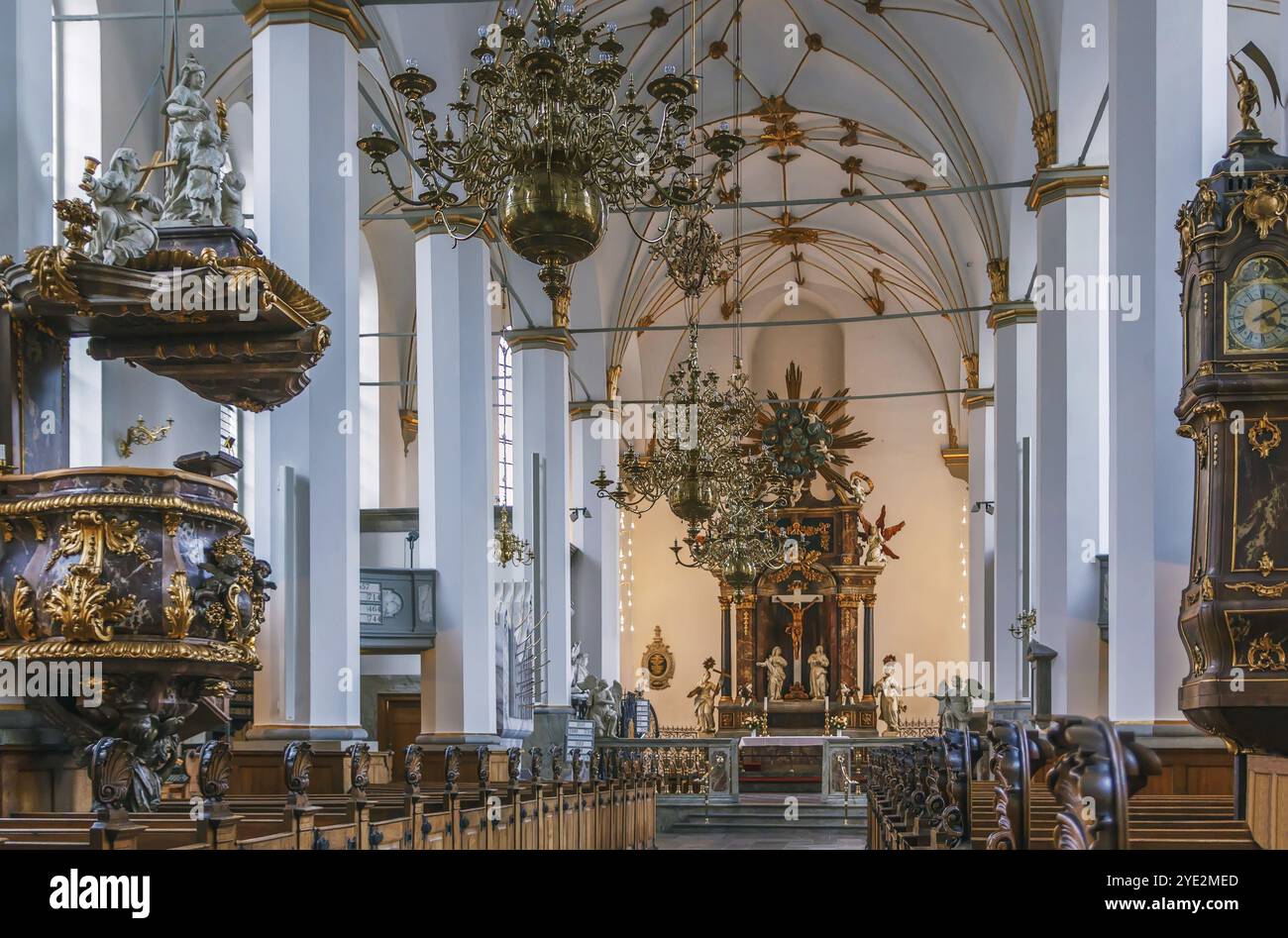 Trinitatis Church is located in central Copenhagen, Denmark. Interior ...