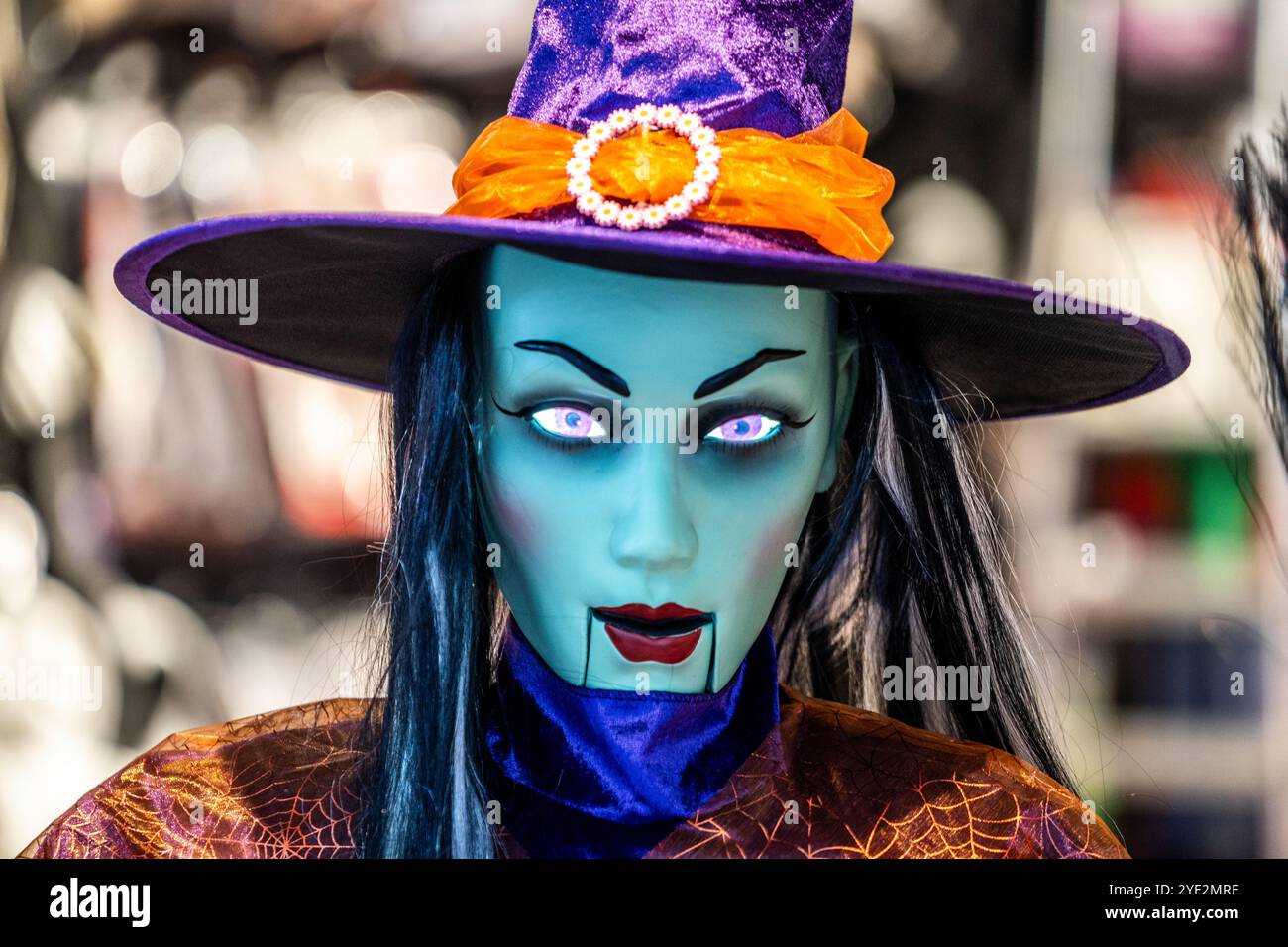 Oslo 20241028. Costumes, masks and Halloween props on display in the ...