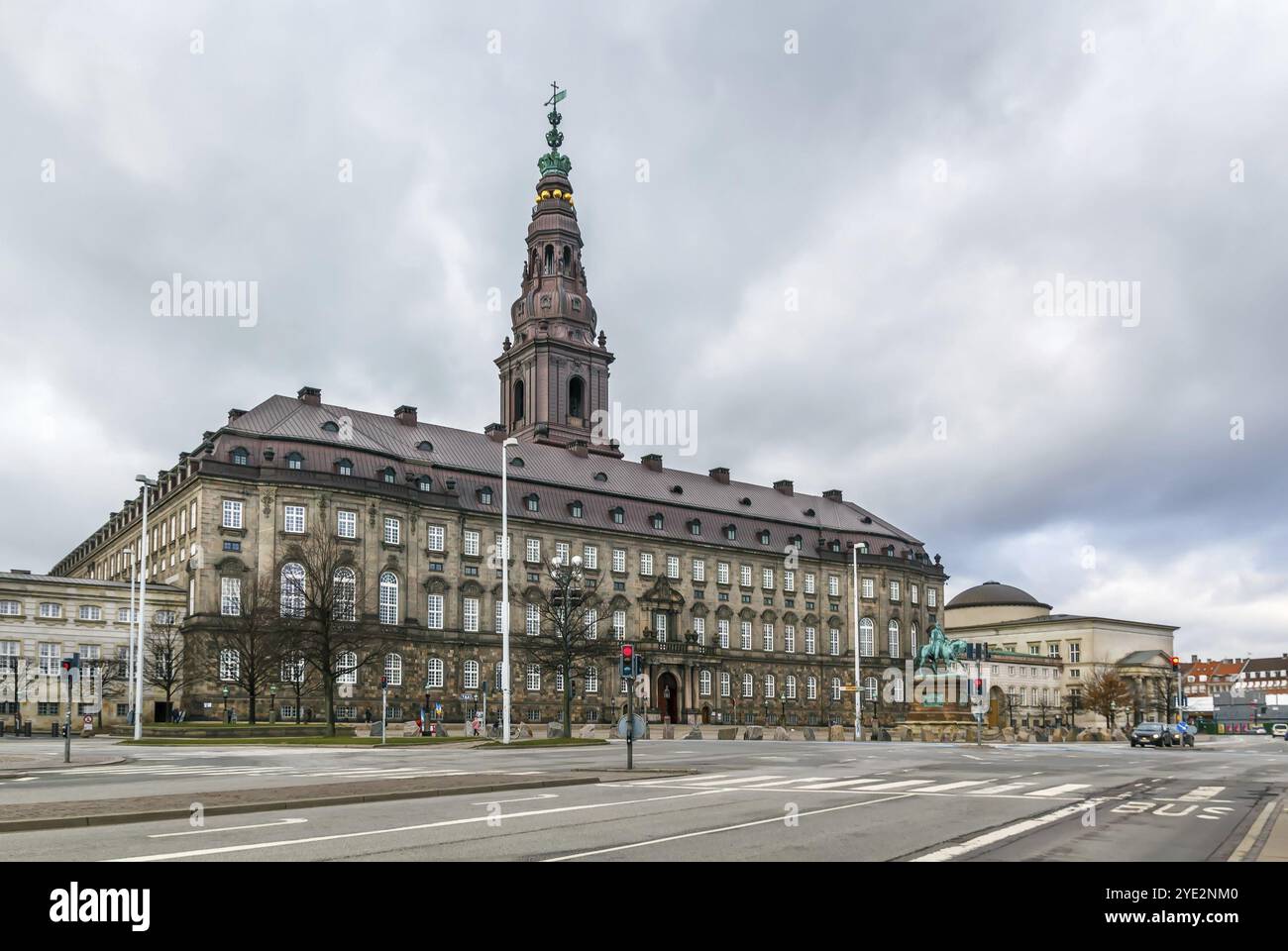 Christiansborg Palace in central Copenhagen, is the seat of the Danish ...