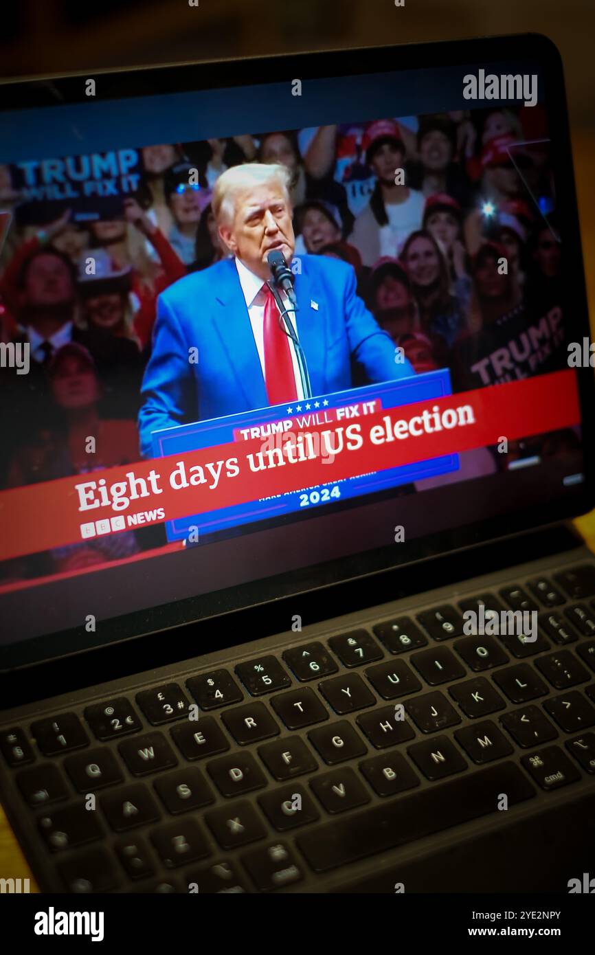 New York, USA, 28 OCT 2024 - US Election News Broadcast covering Trump ...