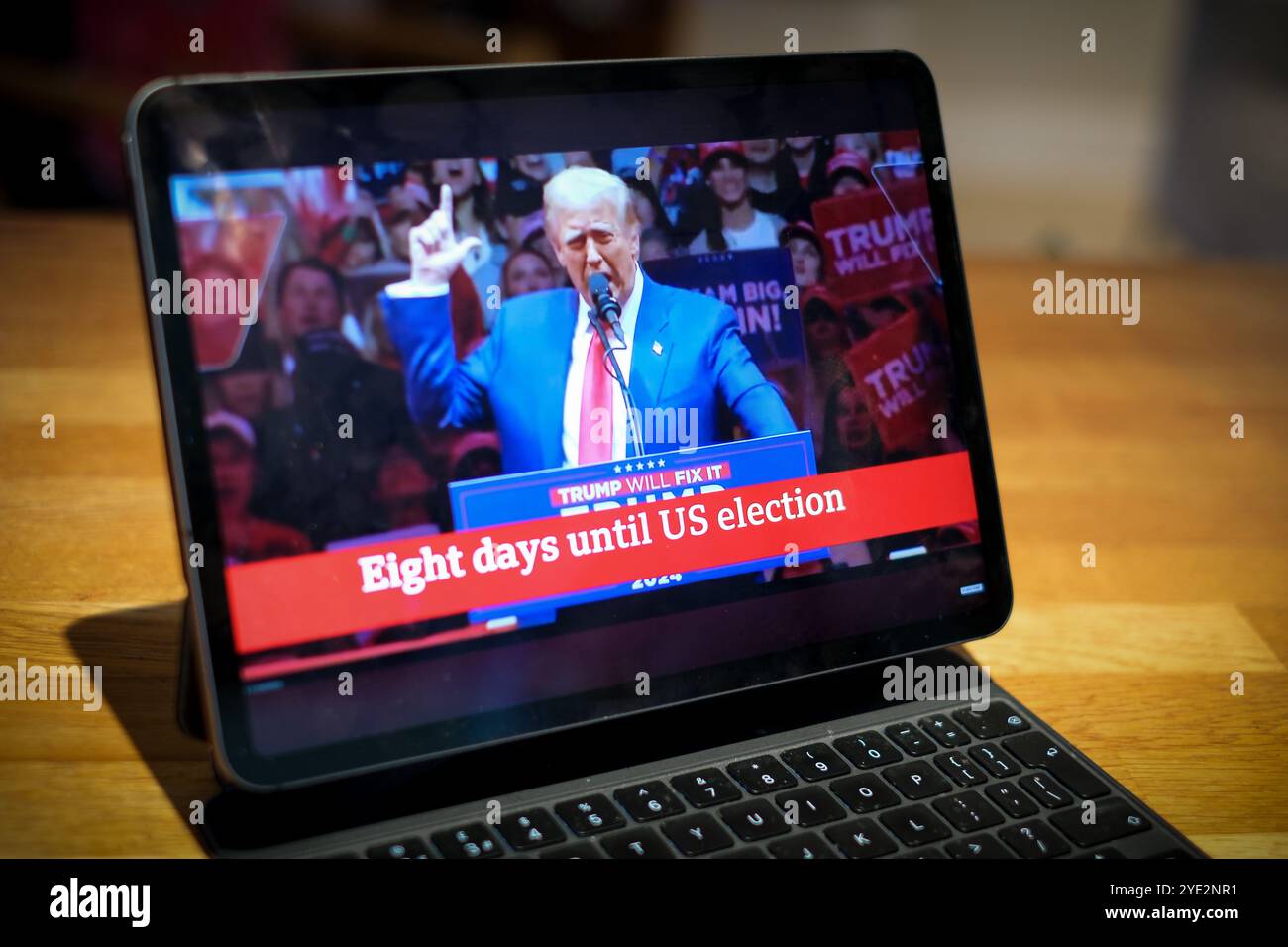 New York, USA, 28 OCT 2024 - US Election News Broadcast covering Trump ...