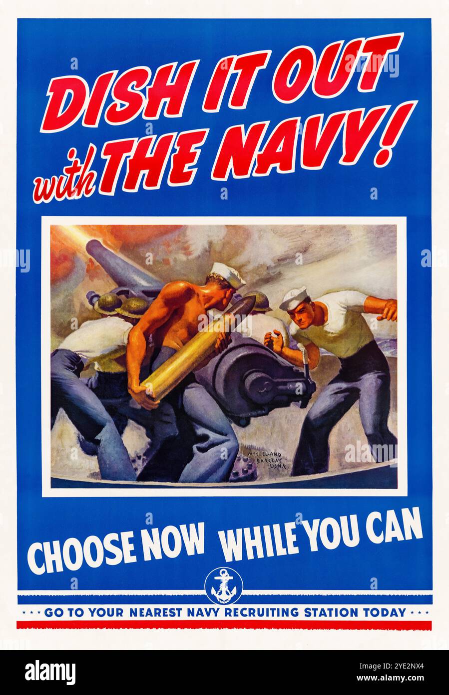 American, US, WW2 Recruitment poster, Dish it out with the Navy ...