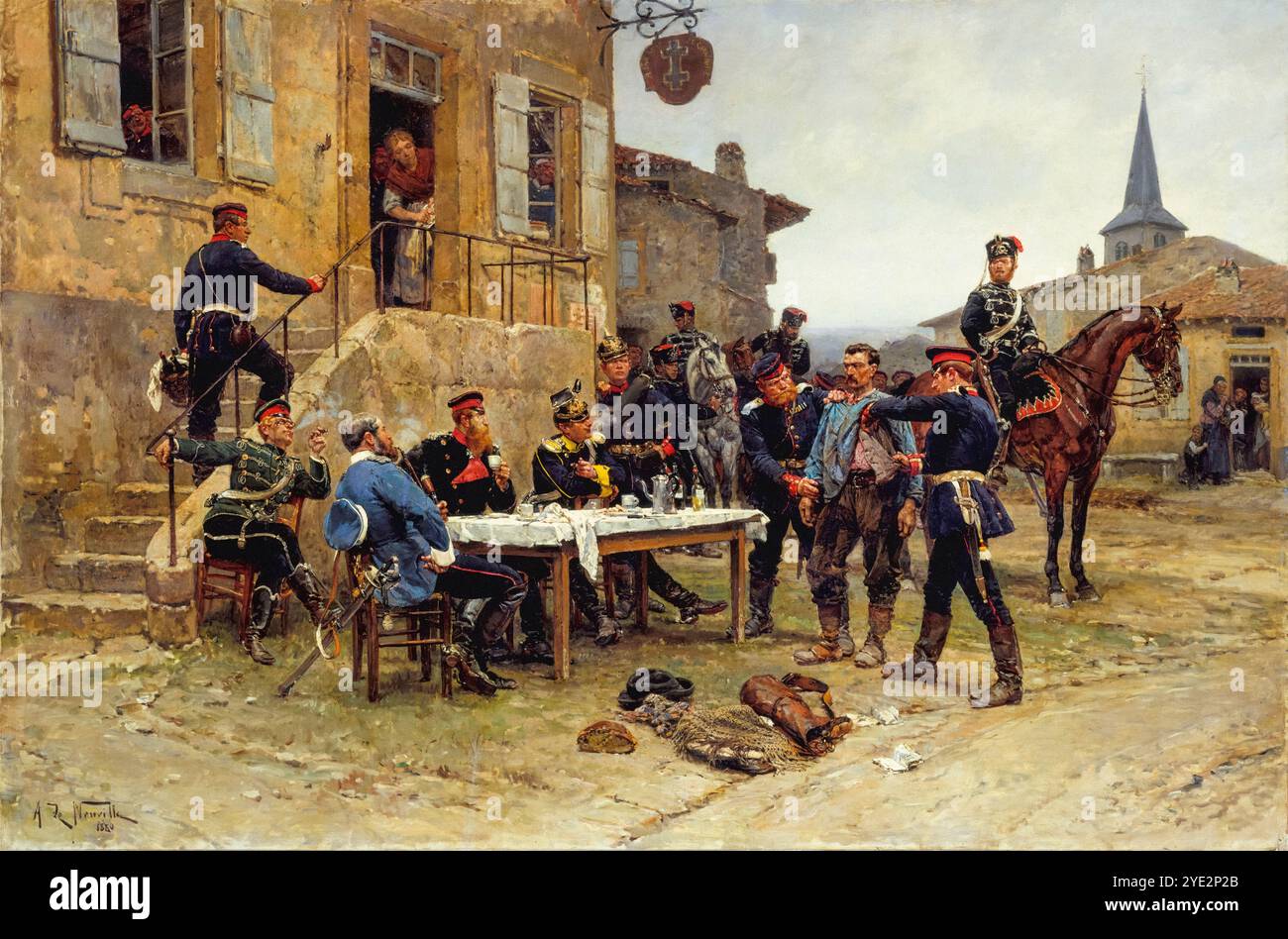 The Dispatch Bearer, painting in oil on canvas by Alphonse de Neuville ...