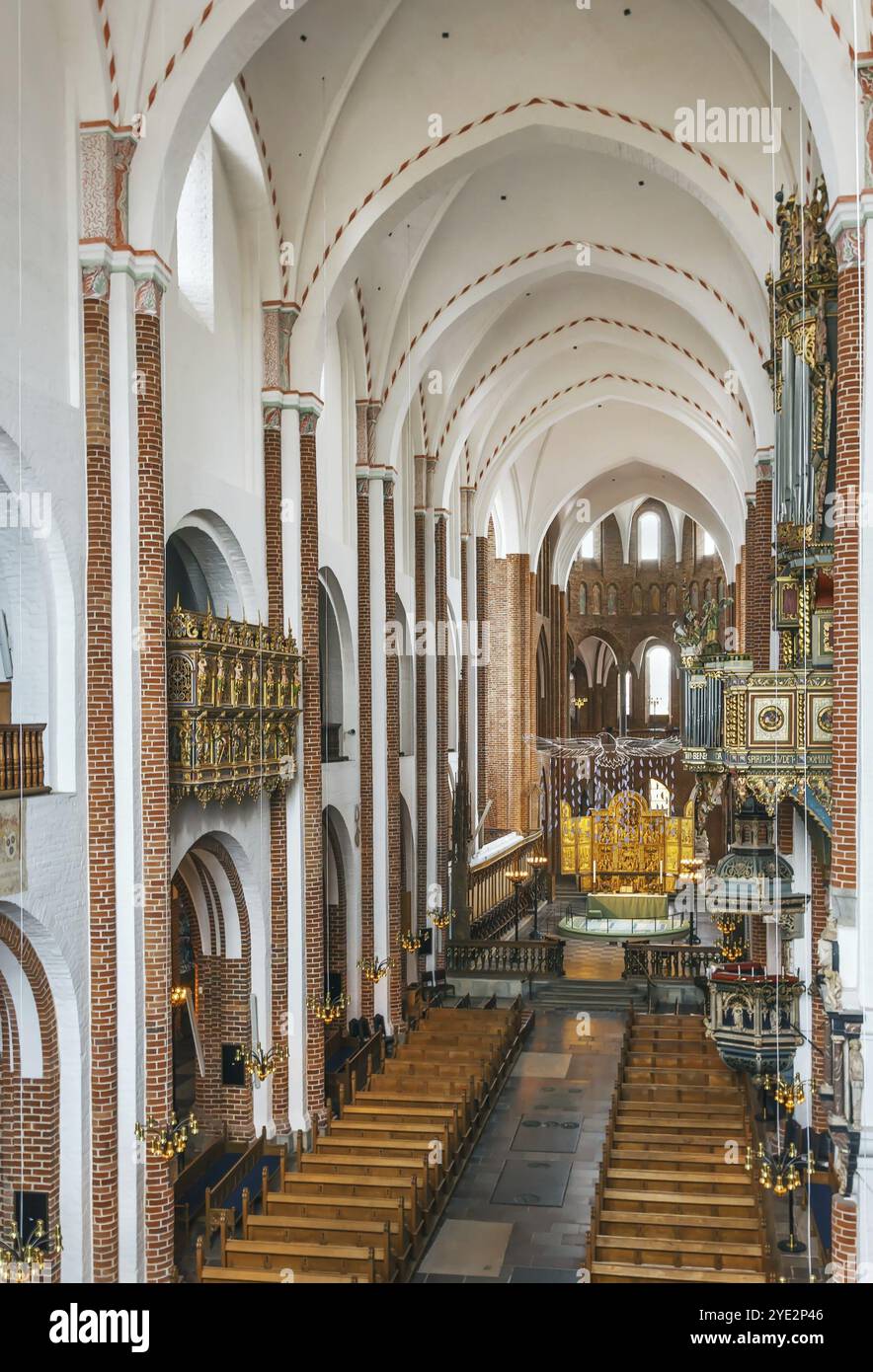 Roskilde Cathedral is the most important church in Denmark. Interior ...