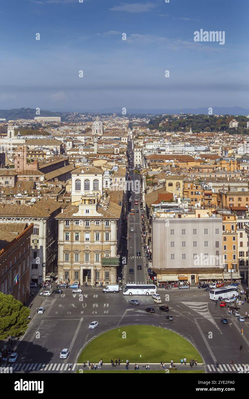 Aerial view of Rome from Monument to Victor Emmanuel II, Rome, Italy ...