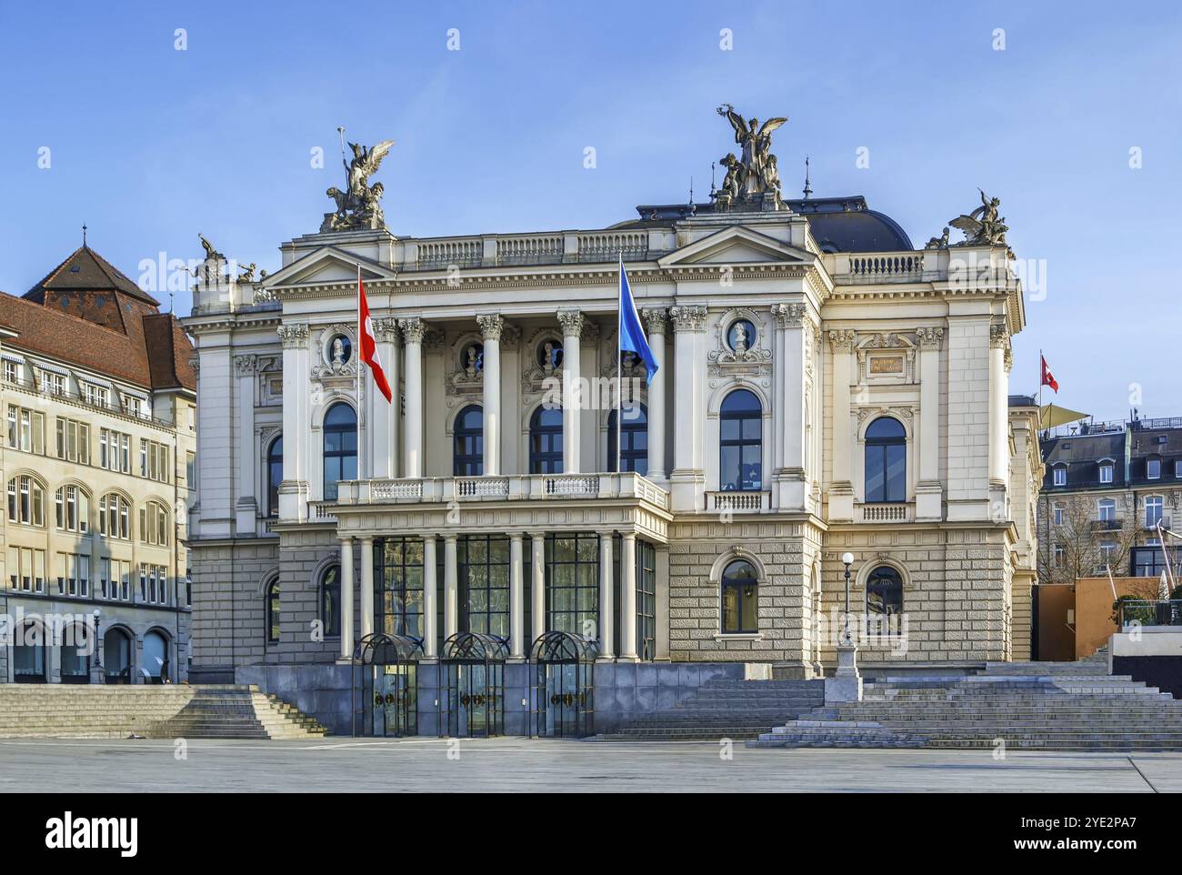 Zurich Opera House in Zurich city center, Switzerland, Europe Stock ...