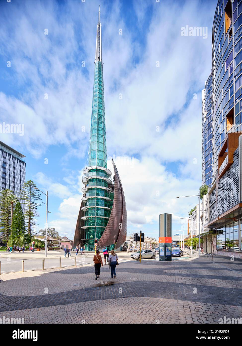 The Bell tower at Elizabeth Quay in the heart of Perth, Western ...