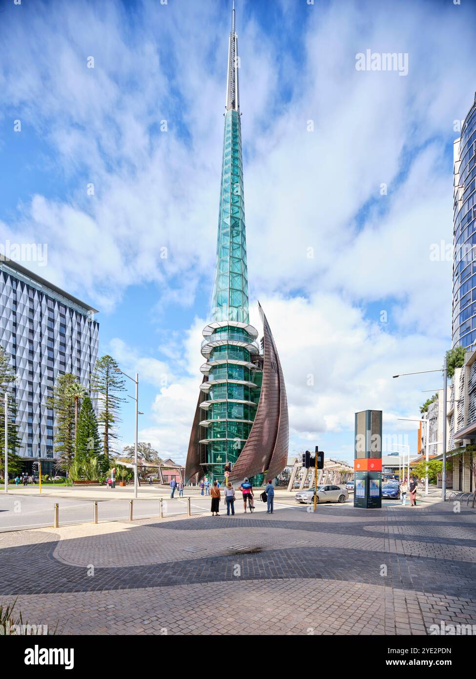 The Bell tower at Elizabeth Quay in the heart of Perth, Western ...