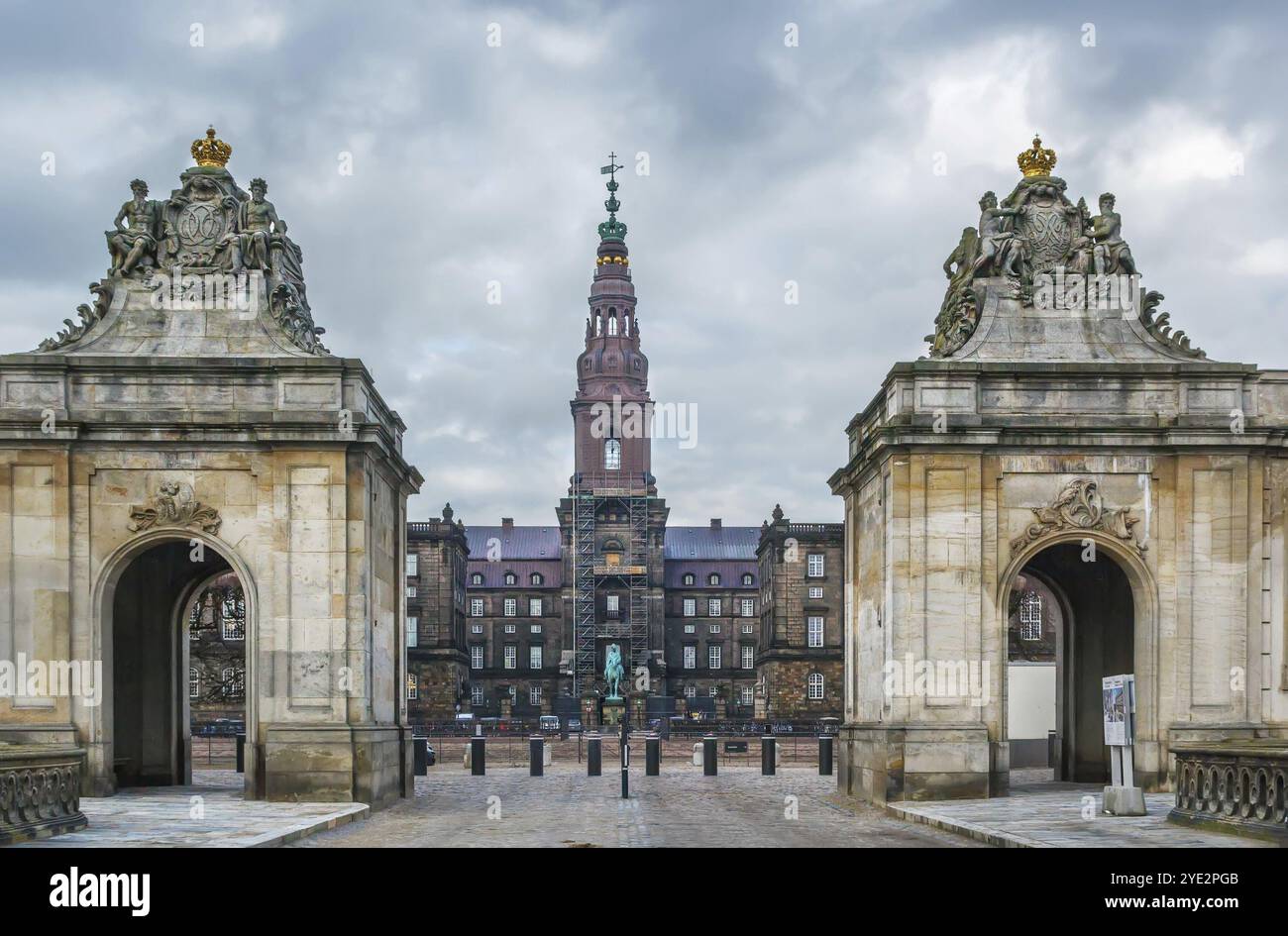Christiansborg Palace in central Copenhagen, is the seat of the Danish ...