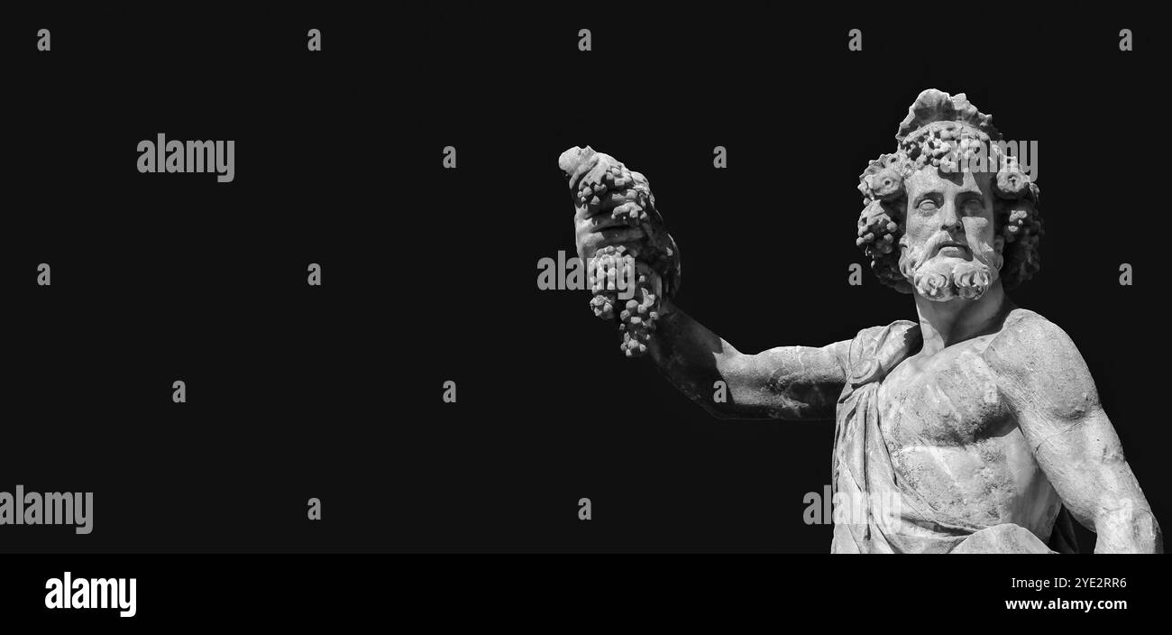 Paganism in Ancient Times. Roman or Greek god Bacchus holding grapes ...