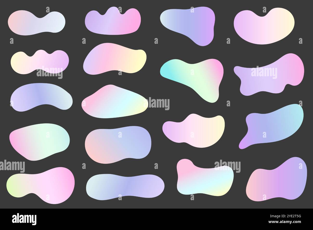 Abstract gradient shapes. Fluid vector blobs with liquid color gradation. Organic irregular ...