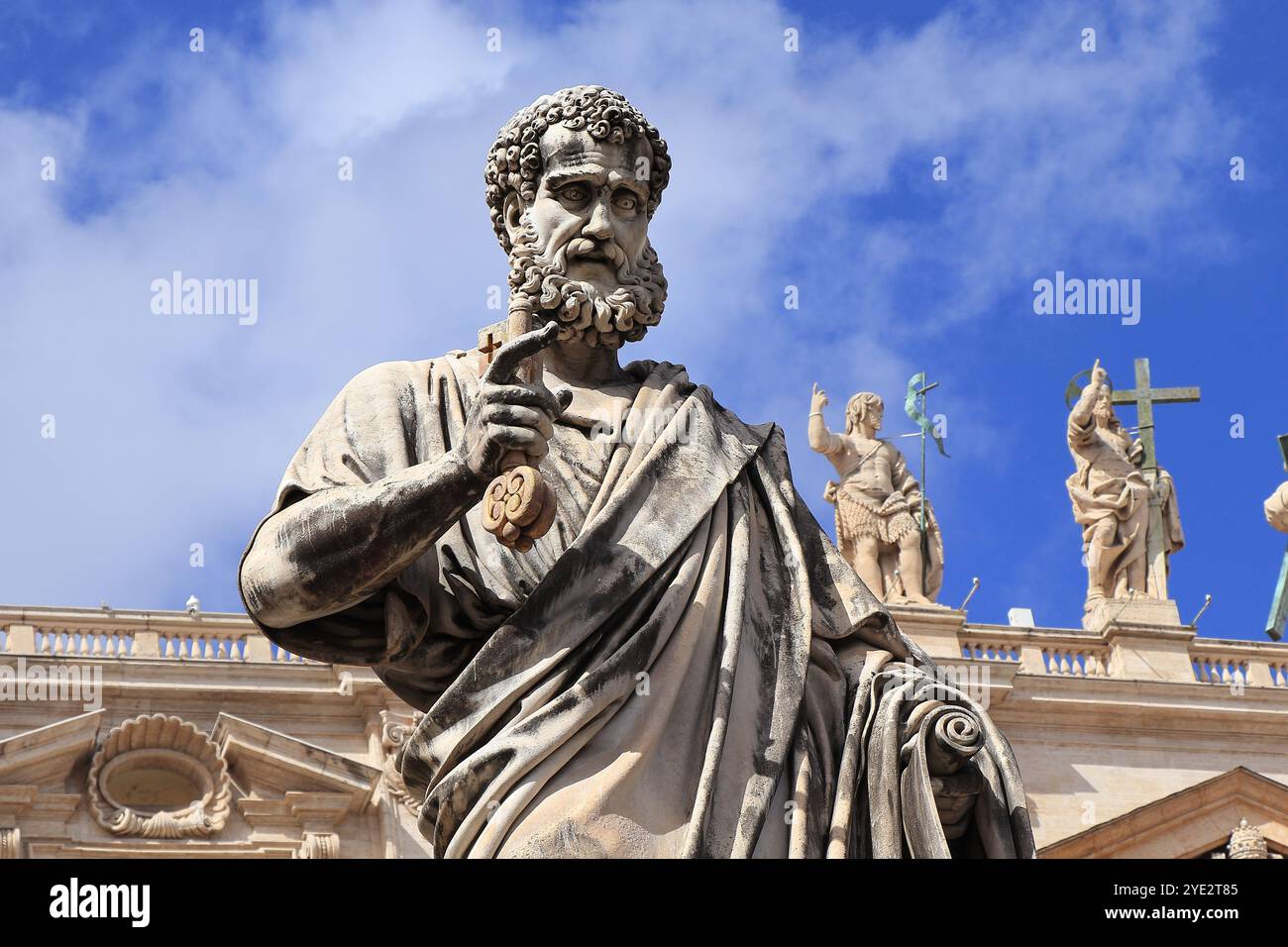 Statue of Saint Peter Close Up at St. Peter's Square in Rome, Italy ...