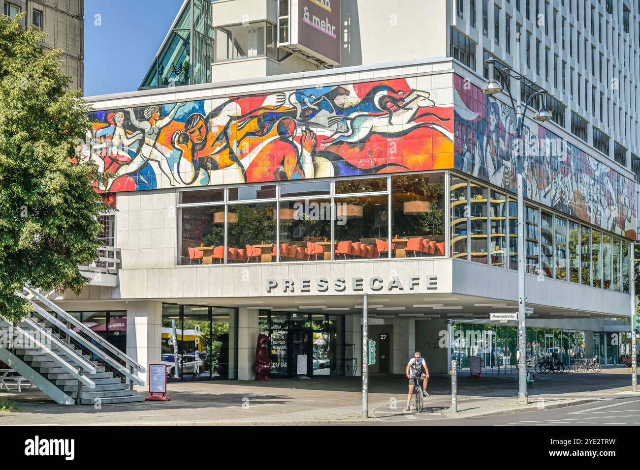 Press Café at Alexanderplatz, facade frieze, colorful enamel tiles, Die Presse as organizer by ...