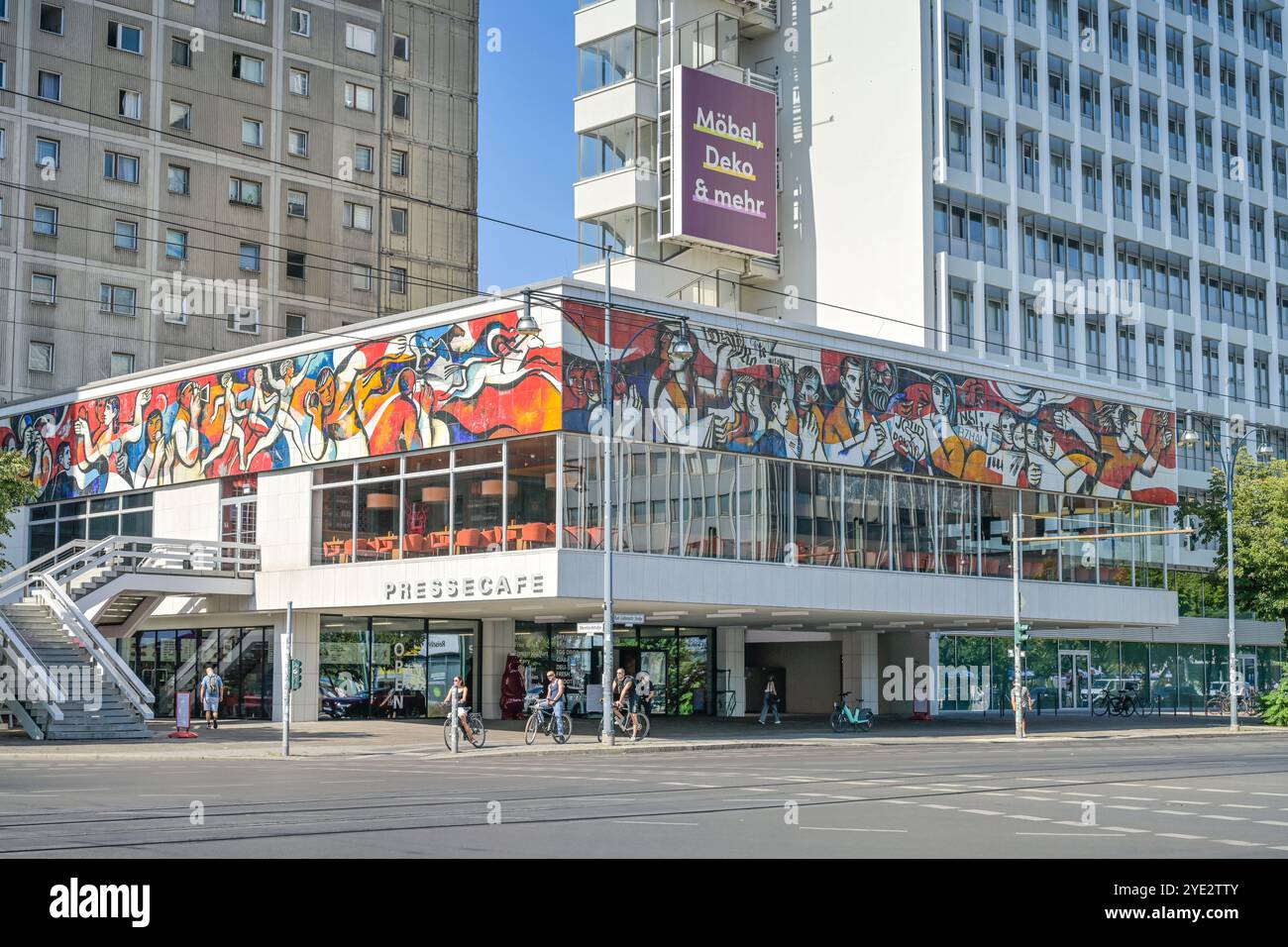 Press Café at Alexanderplatz, facade frieze, colorful enamel tiles, Die Presse as organizer by ...