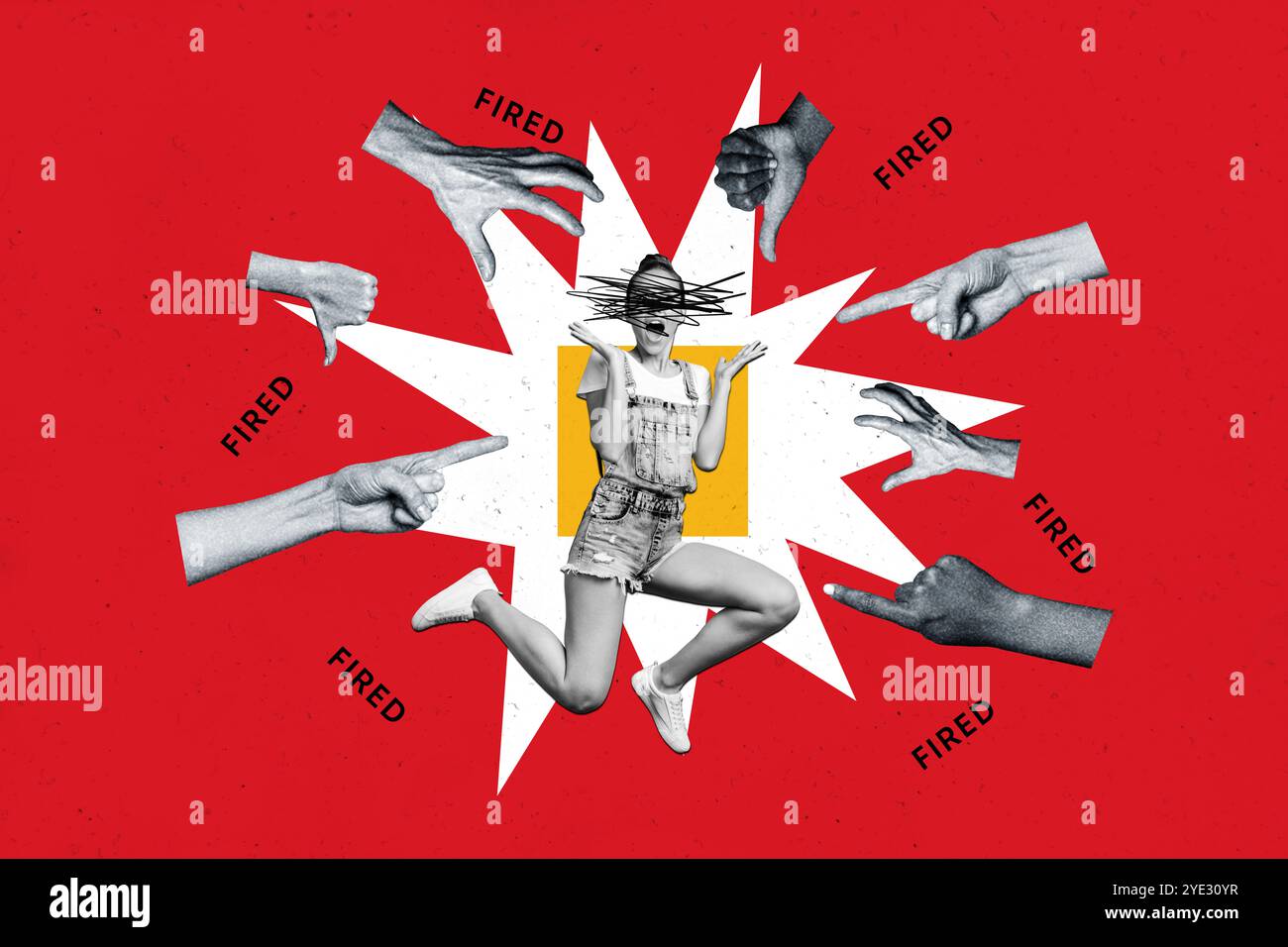 Composite trend artwork sketch image photo collage of jobless ...