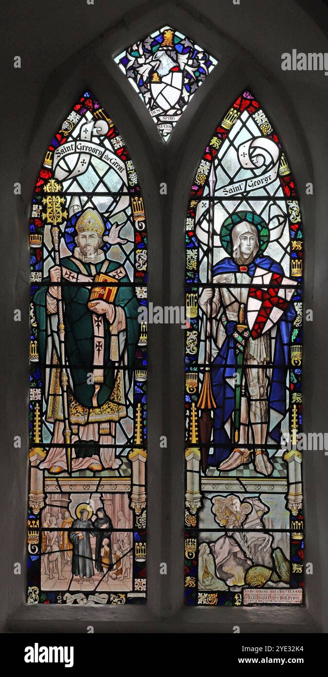 Stained glass window by A K Nicholson depicting St George and St ...