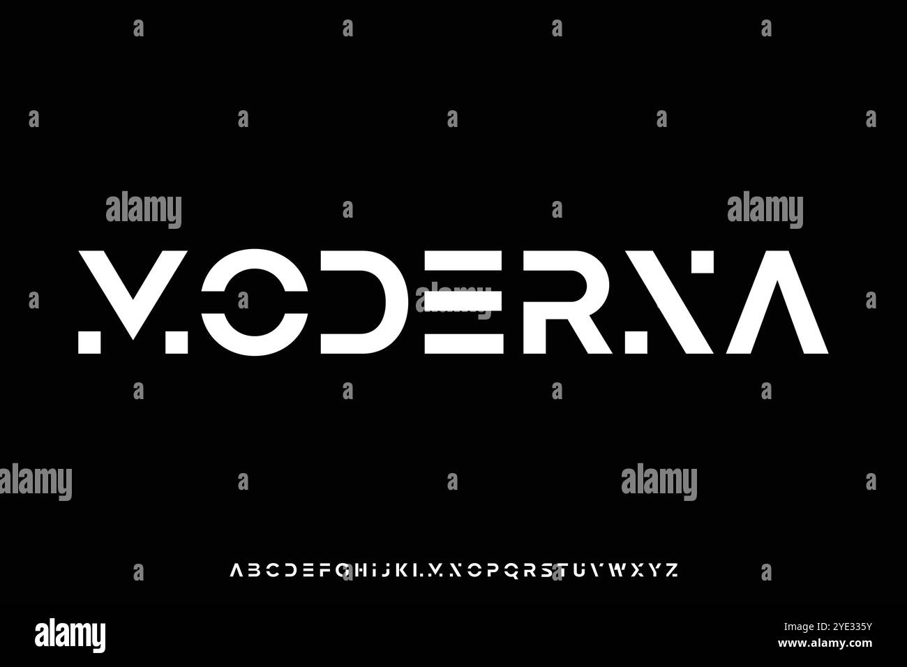 Modern tall sans serif alphabet display font vector. Creative superlative typeface Stock Vector ...