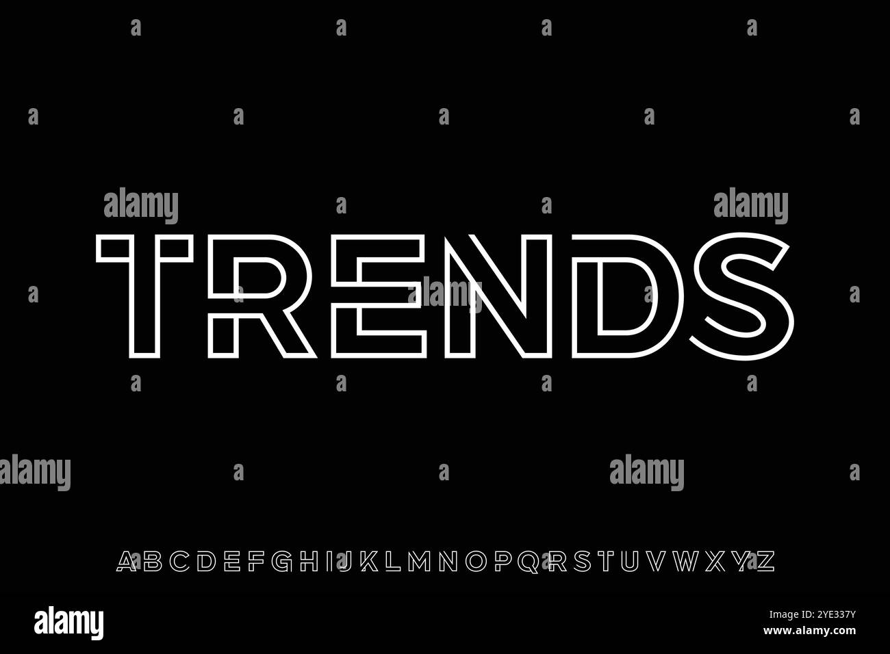 Creative Linear Sans Serif Alphabet Display Font Vector Illustration Stock Vector Image And Art