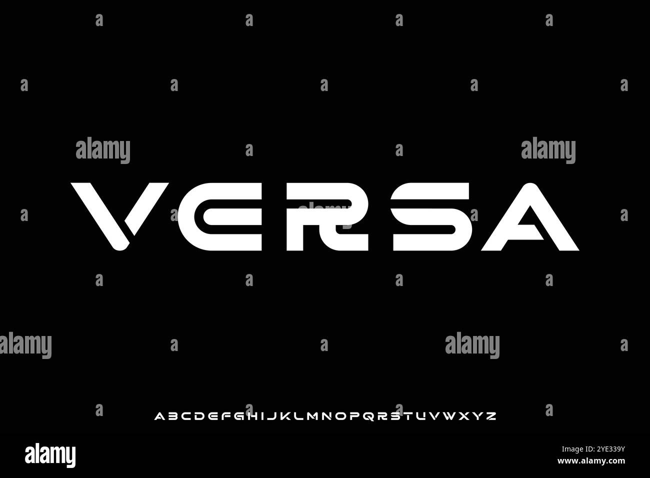 Modern futuristic sans serif alphabet display font vector illustration ...