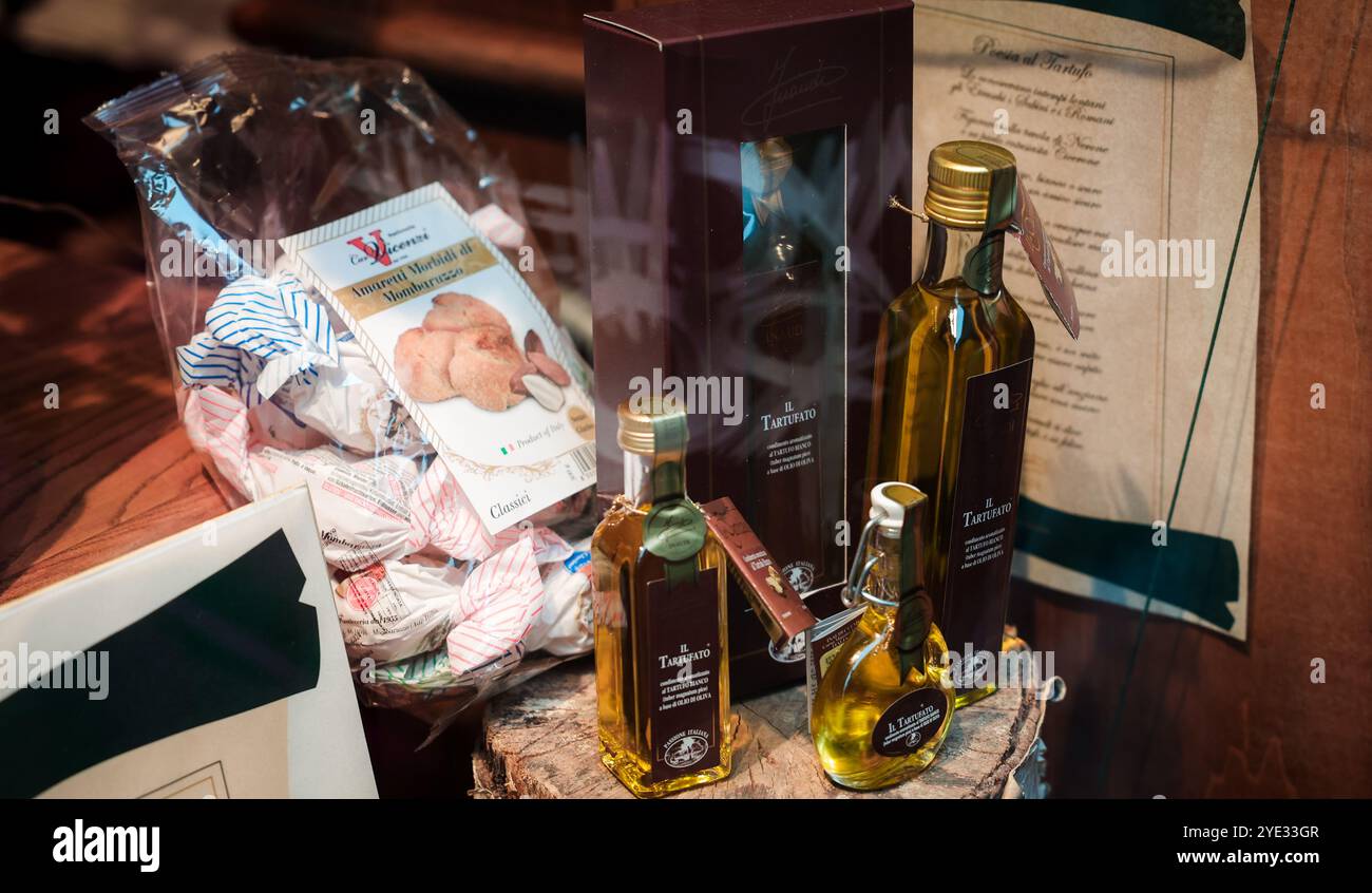 A charming assortment of local delicacies showcases premium olive oil ...