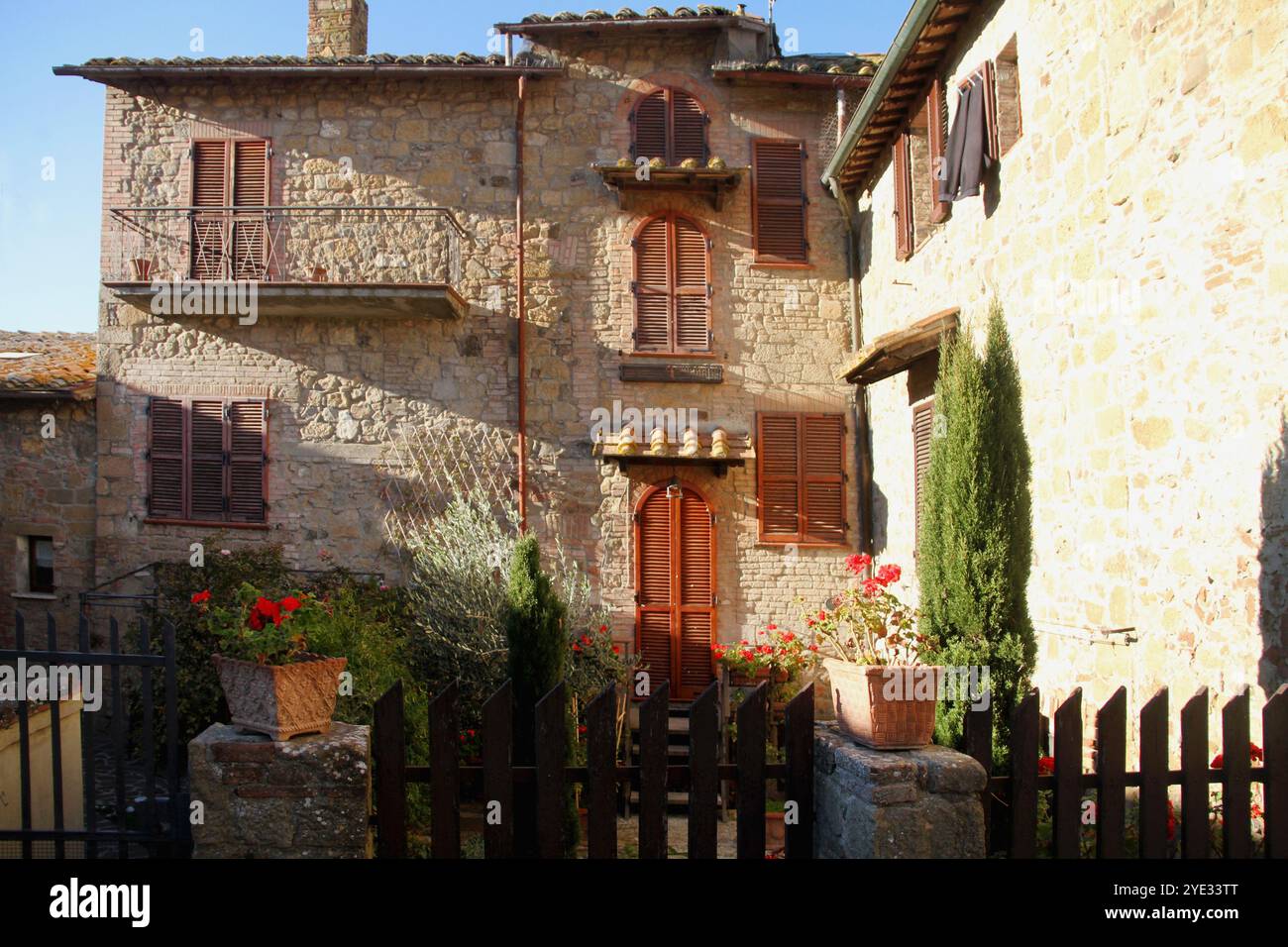 Charming traditional stone houses in the medieval village of ...