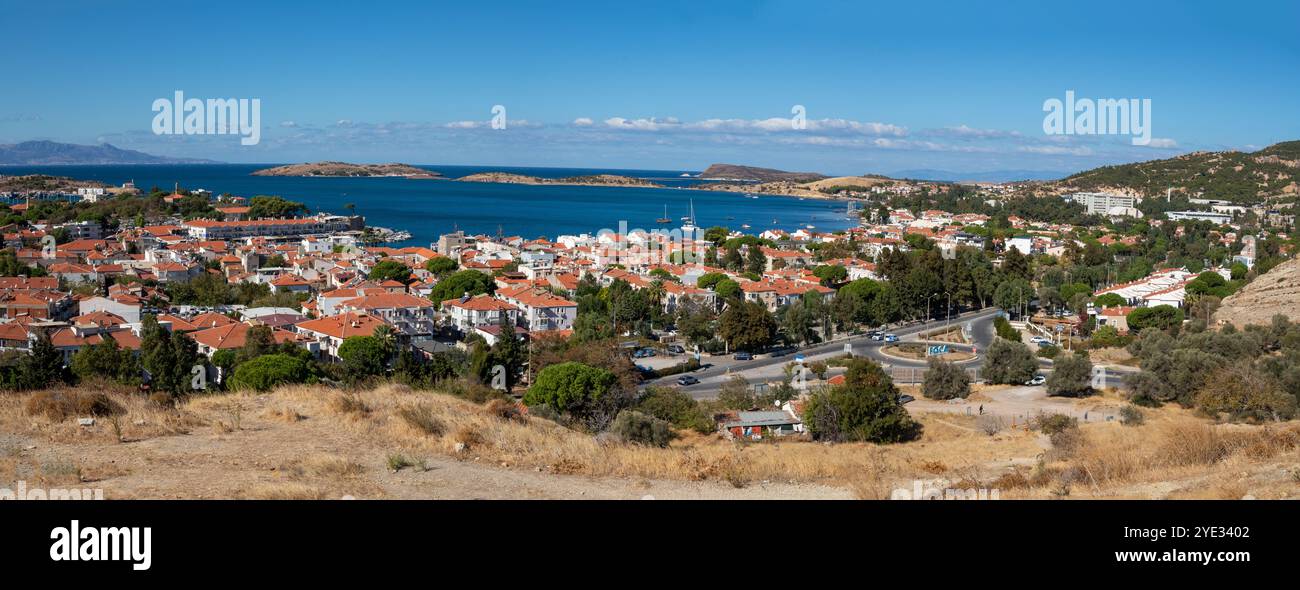 Panorama view of Foça and surrounding coast Turkey Stock Photo - Alamy