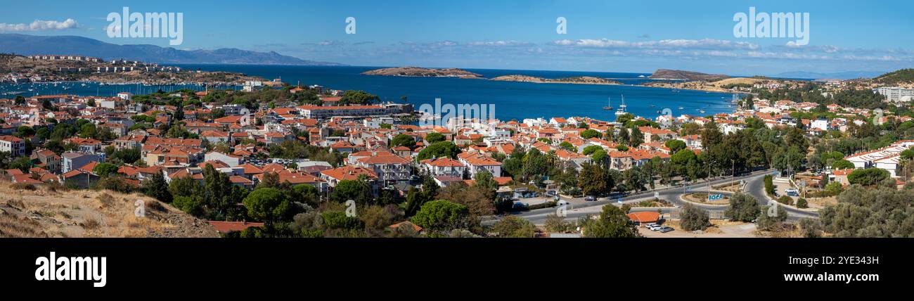 Panorama view of Foça and surrounding coast Turkey Stock Photo - Alamy