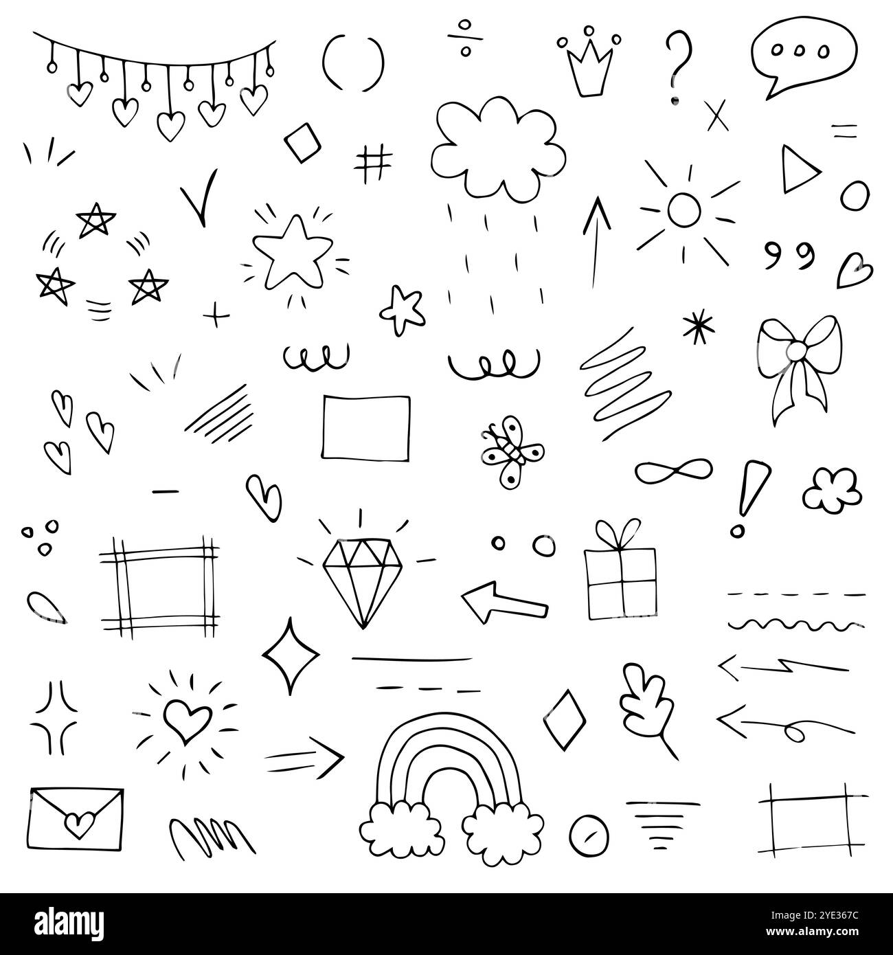 Music hand drawn doodle Black and White Stock Photos & Images - Alamy